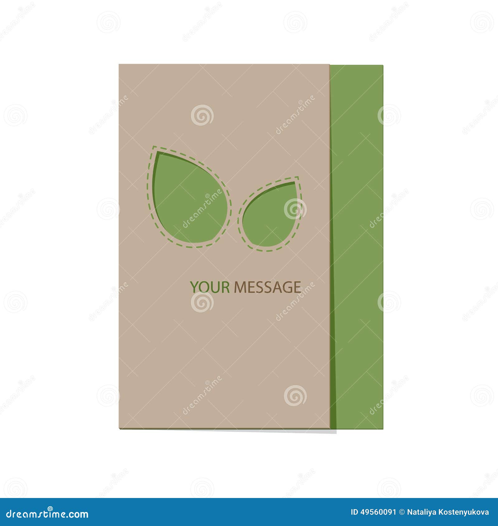 Recyclable Card with Green Leaves Stock Vector - Illustration of paper ...