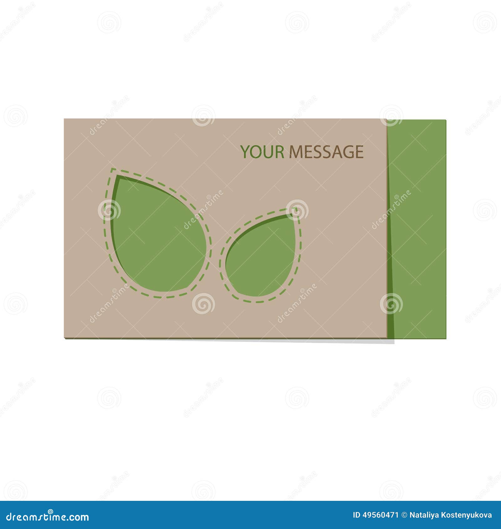 Recyclable Card with Green Leaves Stock Vector - Illustration of ...