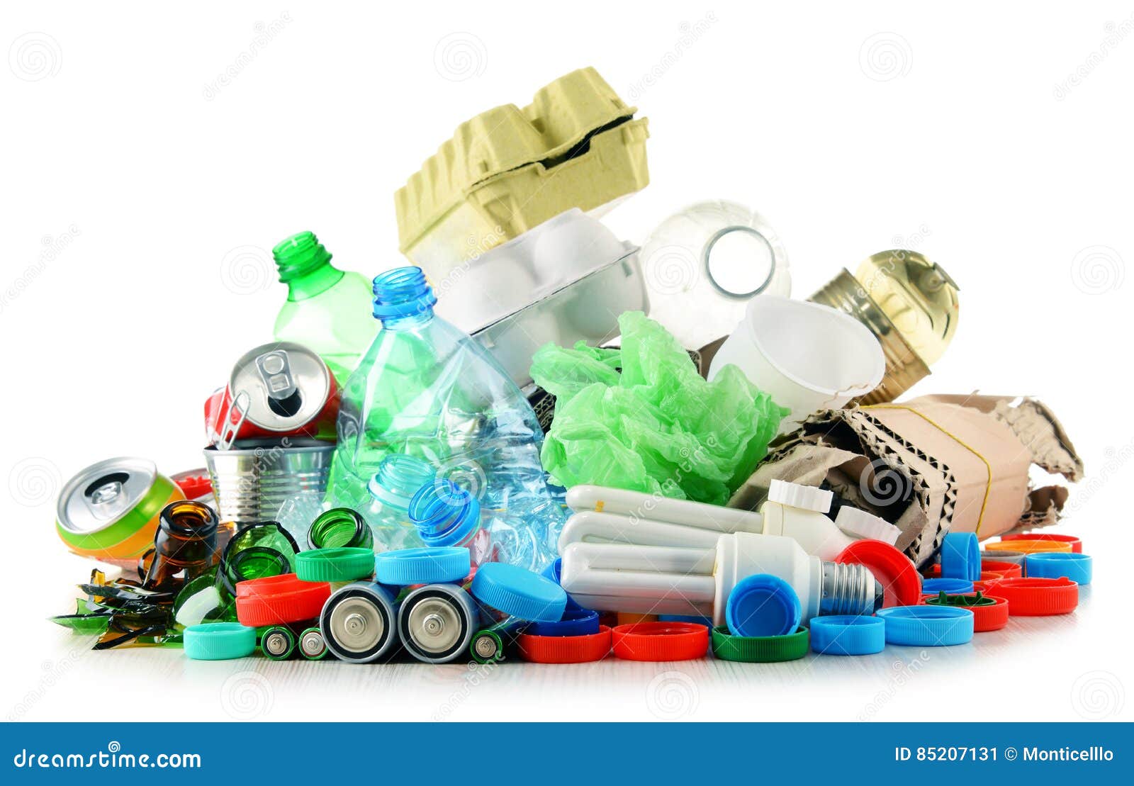 Recyclable Garbage Consisting of Glass, Plastic, Metal and Paper Stock ...