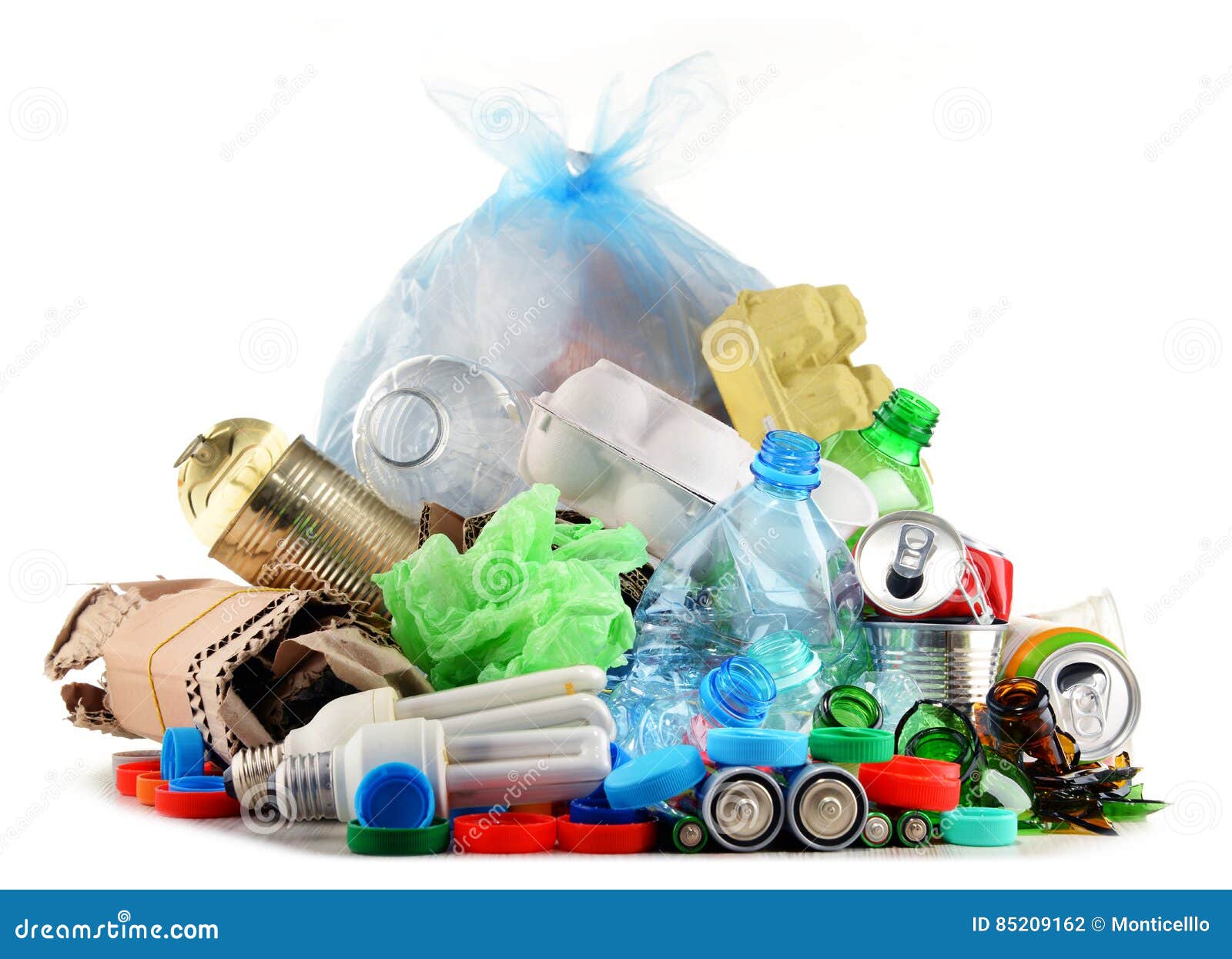 Recyclable Garbage Consisting of Glass, Plastic, Metal and Paper Stock ...