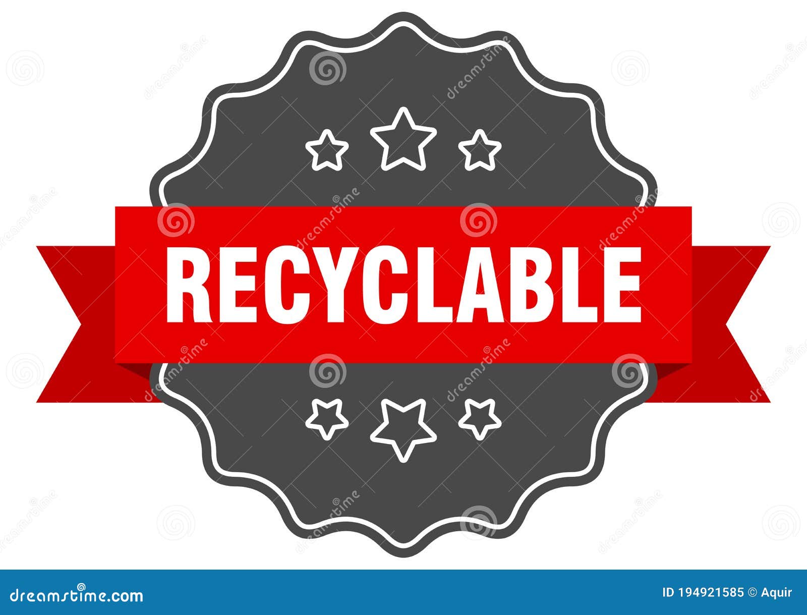 Recyclable Label. Recyclable Isolated Seal. Sticker. Sign Stock Vector ...