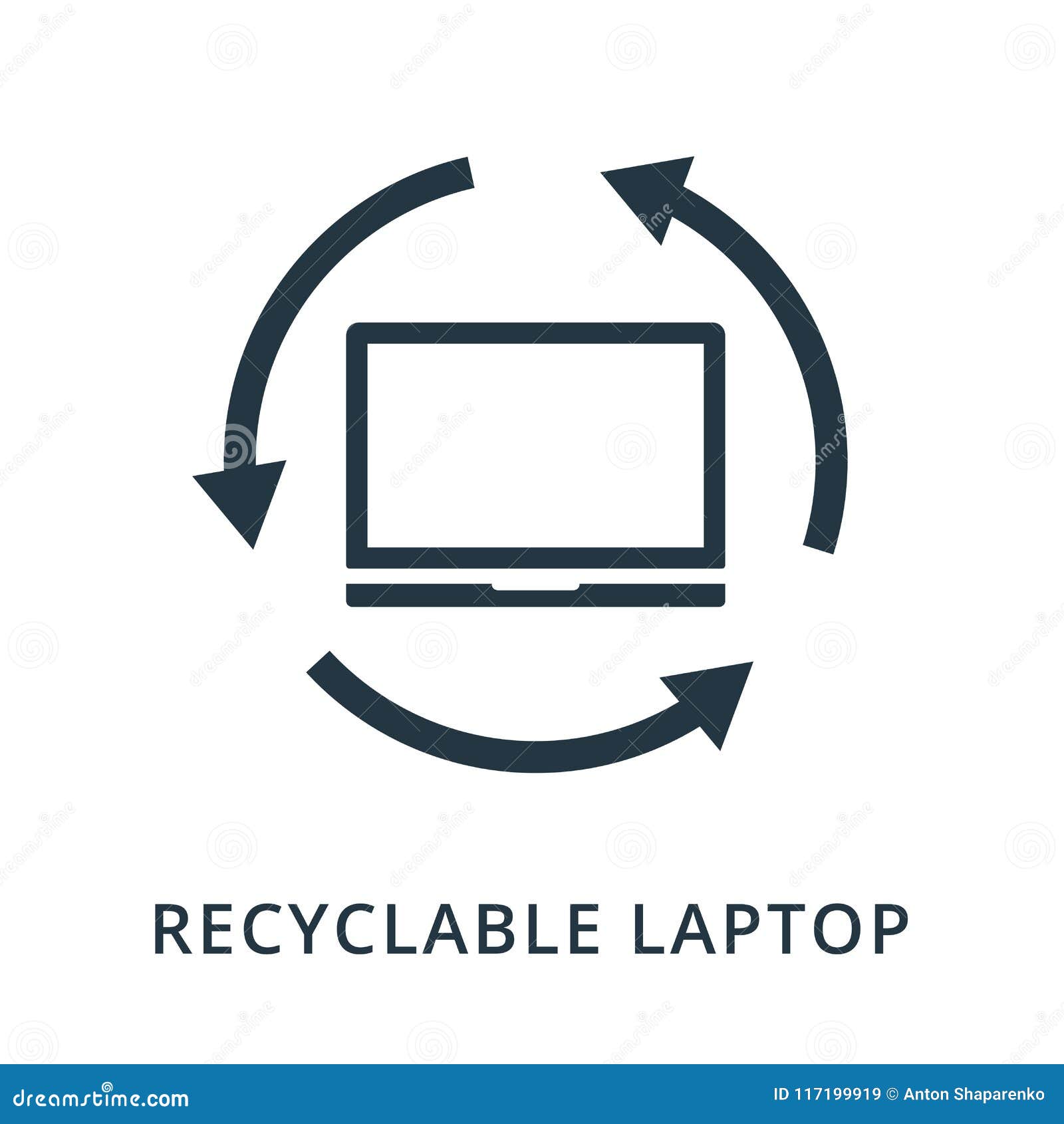 Recyclable Laptop Icon. Flat Style Icon Design. UI. Illustration of ... Recyclable Laptop Icon. Flat Style Icon Design. UI. Illustration of ...