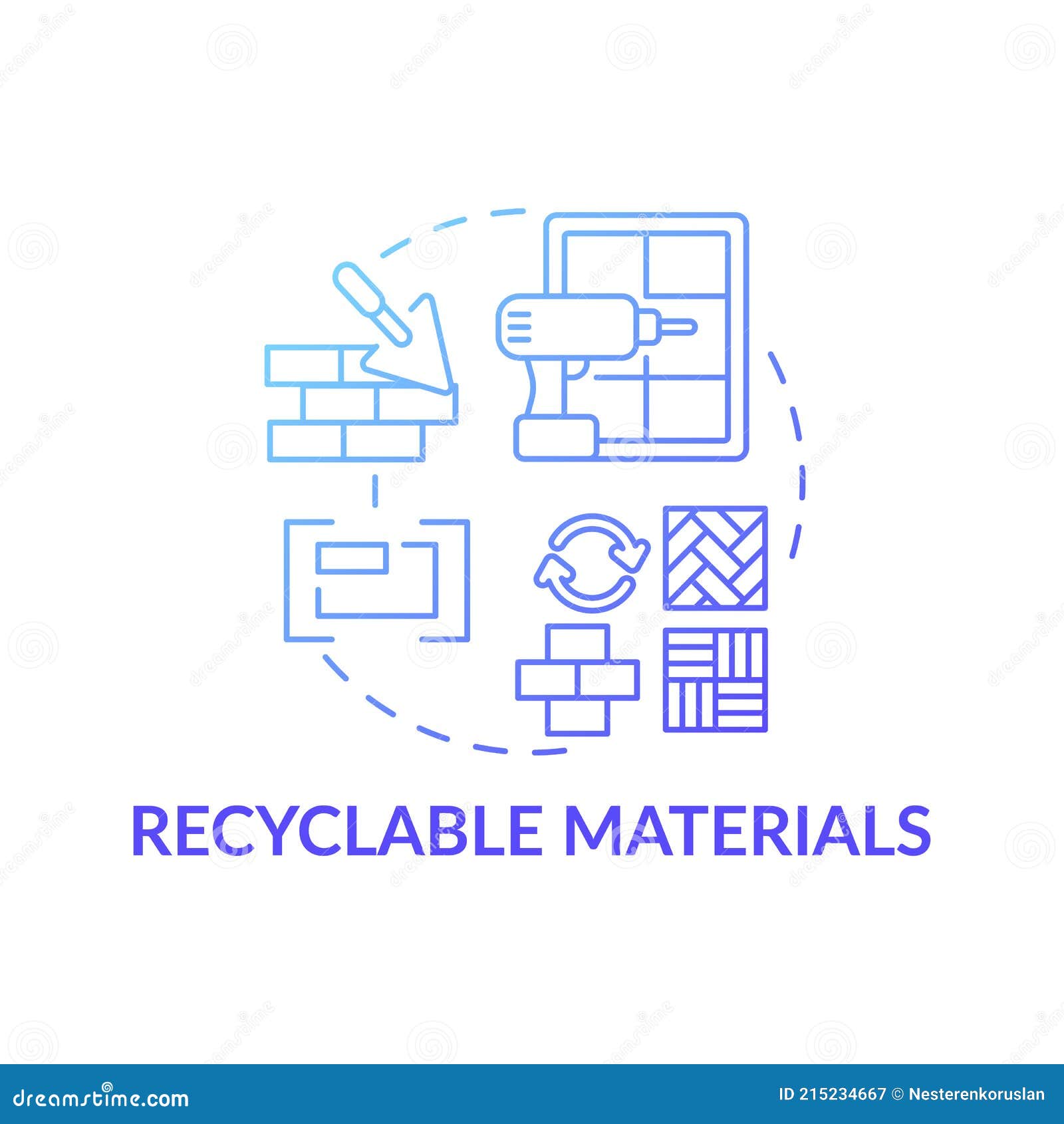 Recyclable Materials Concept Icon Cartoon Vector | CartoonDealer.com ...
