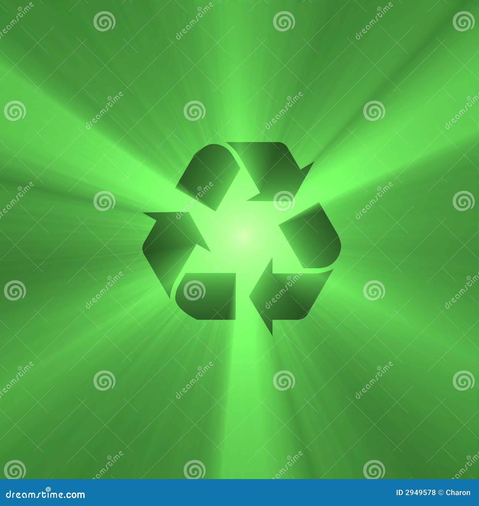 Recyclable Sign Green Light Flare Stock Illustration - Illustration of ...