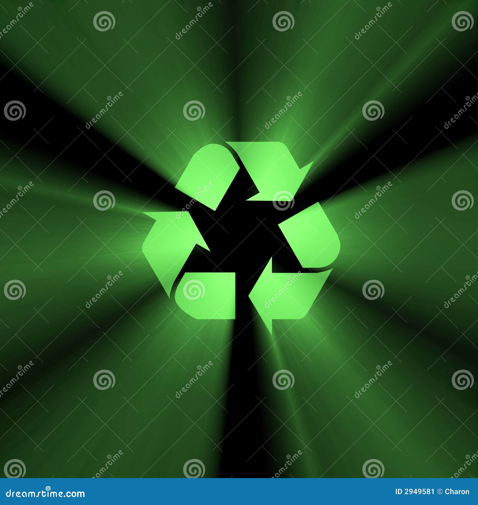 Recyclable Sign Green Light Flare Stock Illustration - Illustration of ...