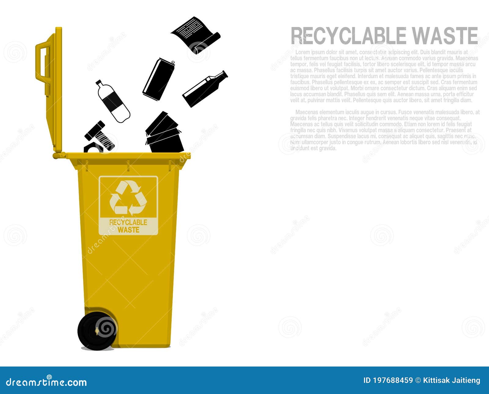 Recyclable And Non Recyclable Waste. Types Of Trash And Garbage With ...