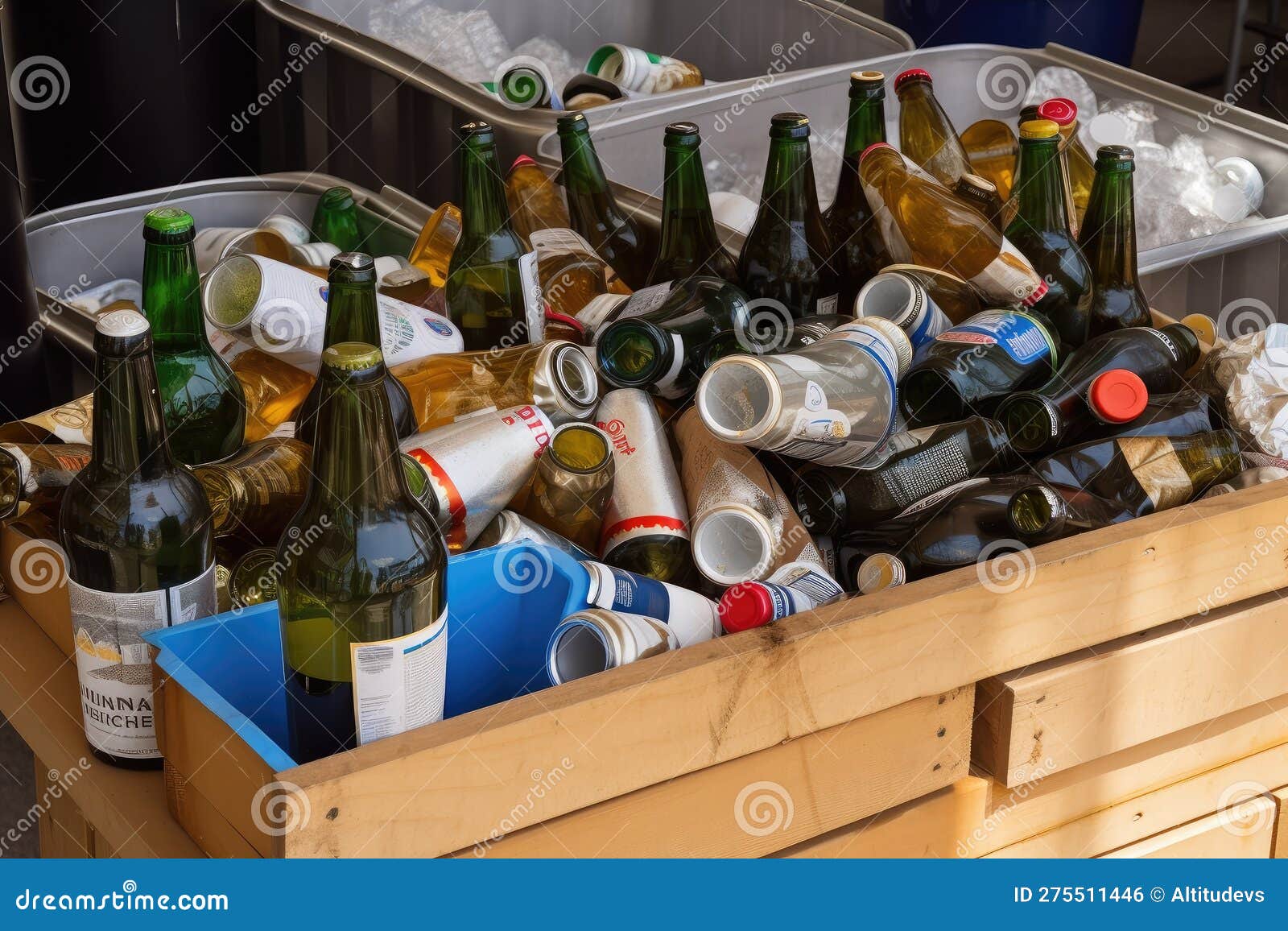 Recyclables Being Sorted and Prepared for Recycling Stock Illustration ...