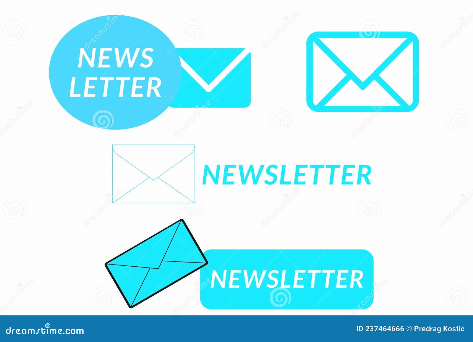 A Collection Various Newsletter Symbols Stock Illustration ...