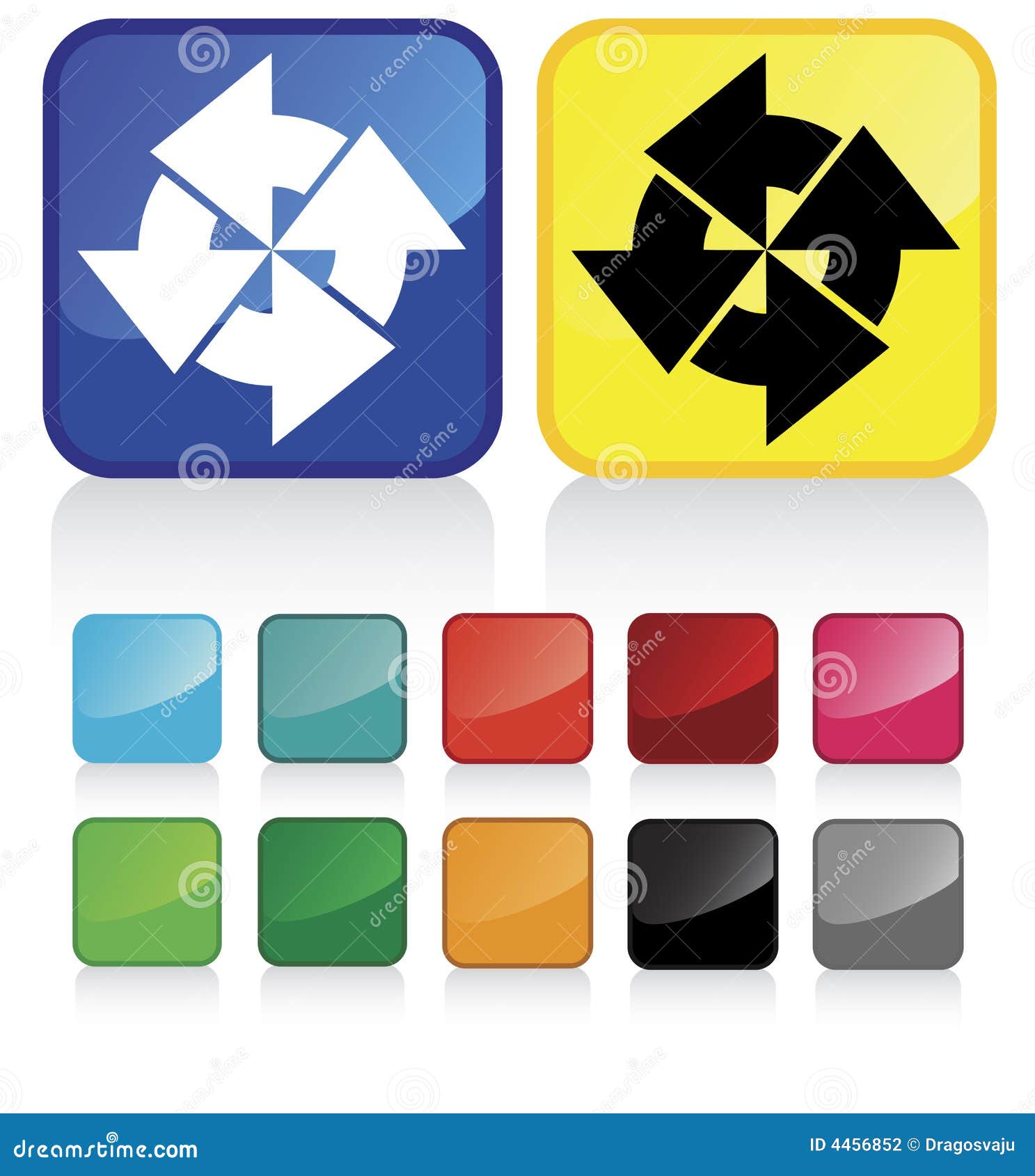 Recycle_arrows stock illustration. Illustration of button - 4456852