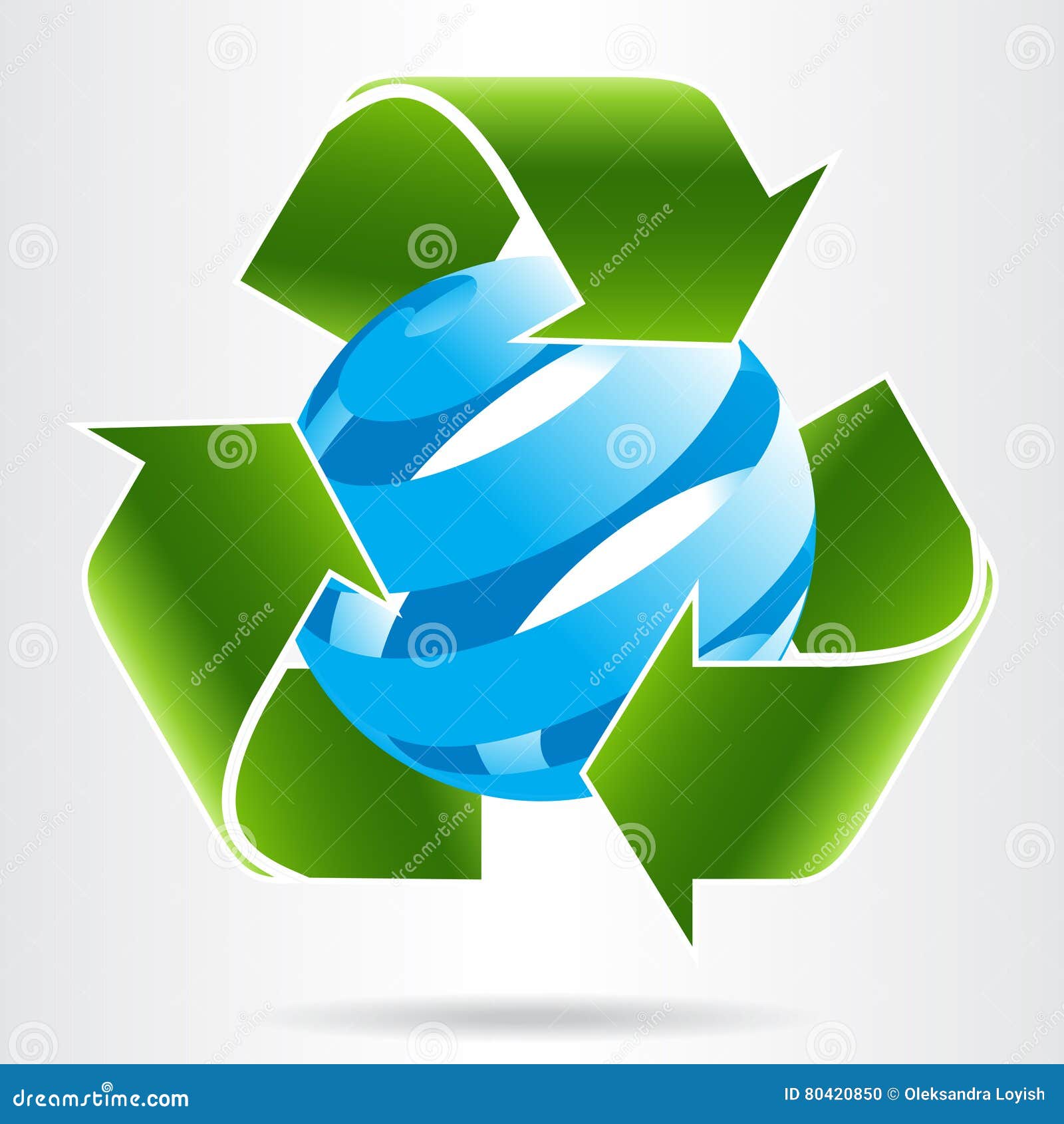 Recycle Arrows and Abstract Blue Sphere. Stock Vector - Illustration of ...