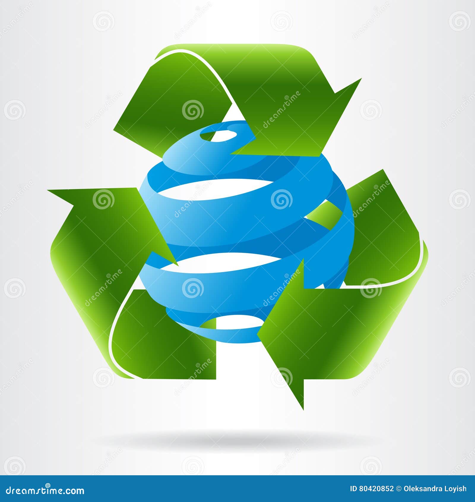Recycle Arrows and Abstract Blue Sphere. Stock Vector - Illustration of ...