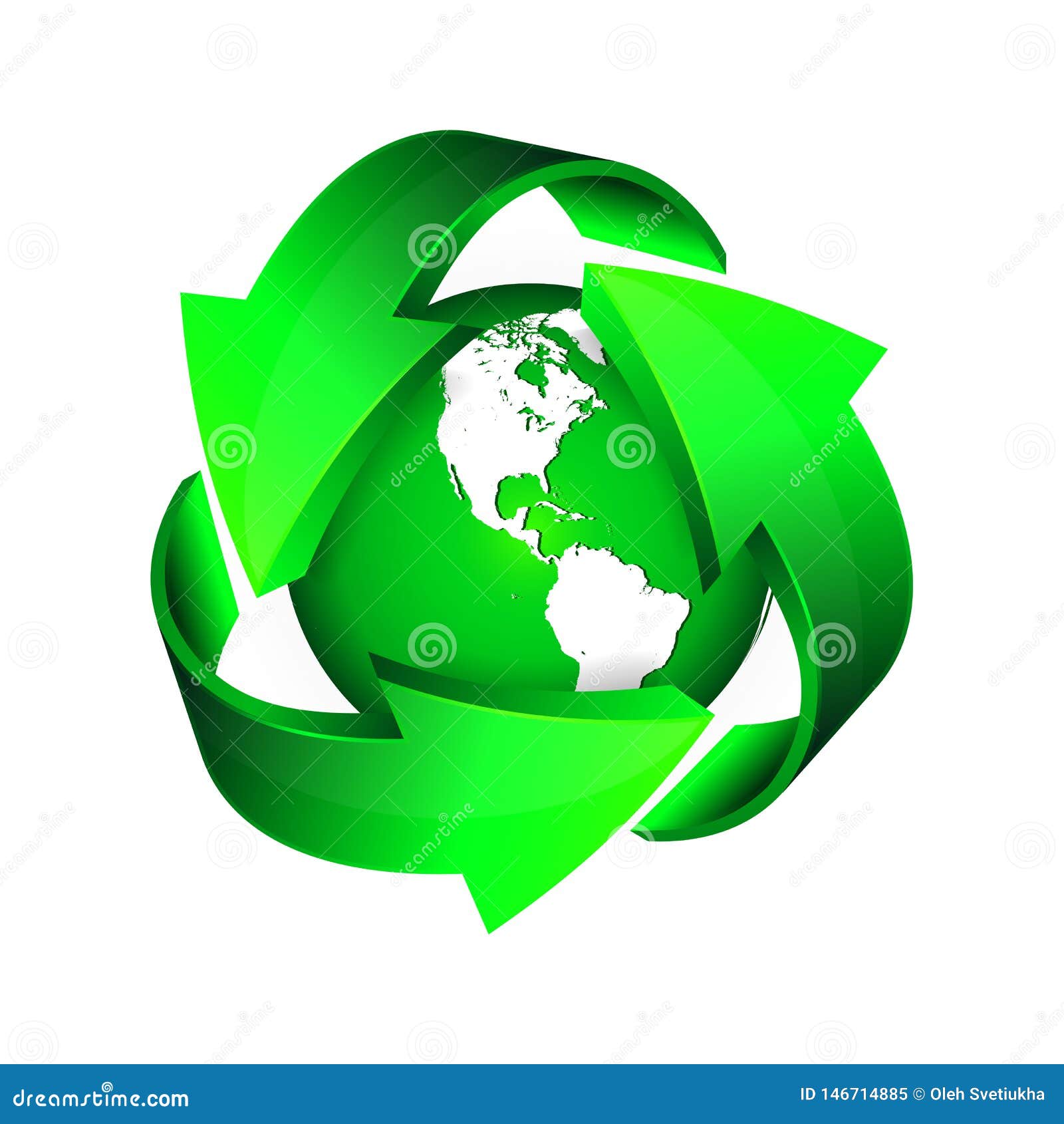 Recycle Arrows and Green Earth. Vector Illustration Stock Vector ...