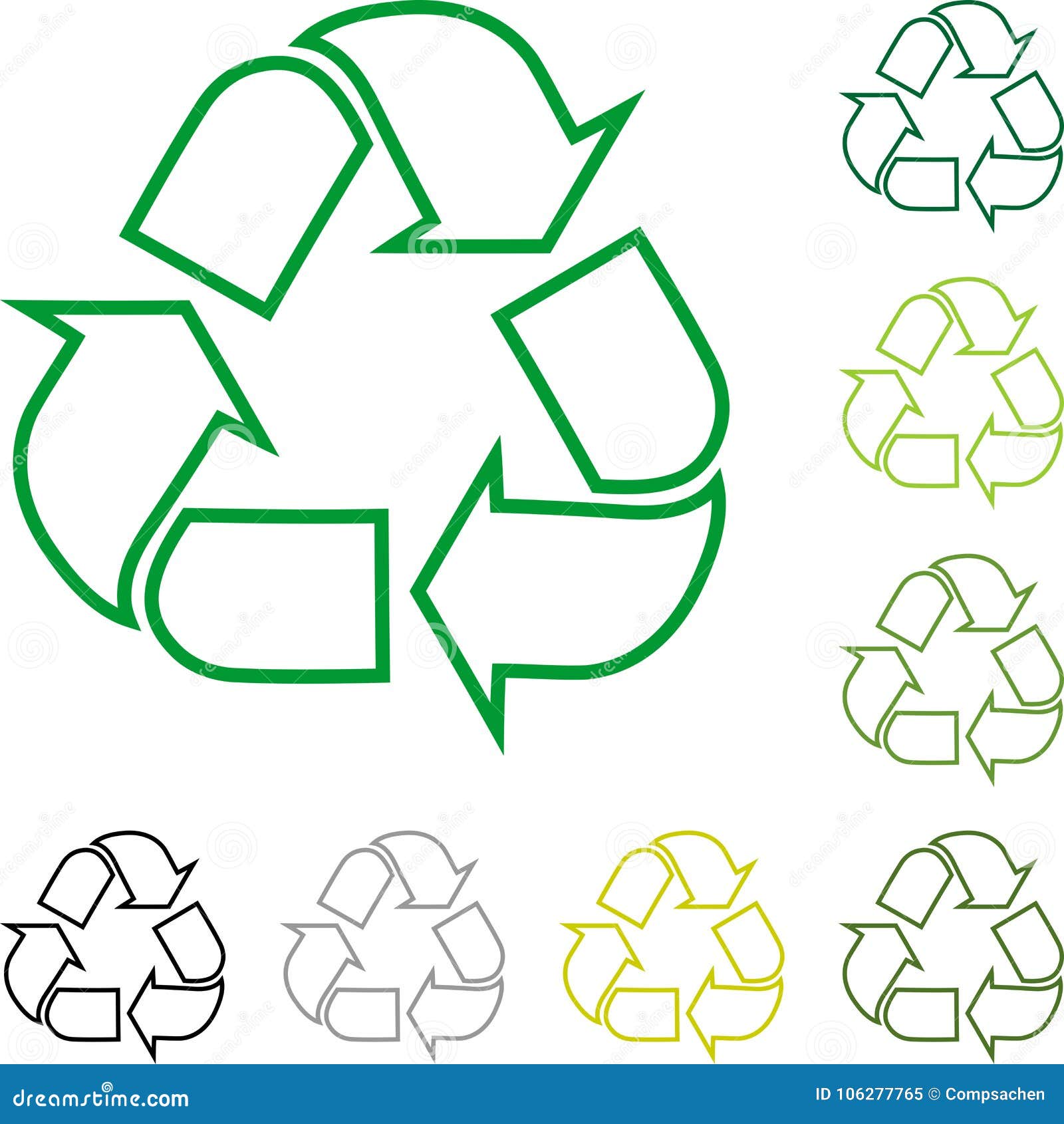 Recycle Arrows, Recycle Signs, Recycle Collection, Logo in Color Stock ...