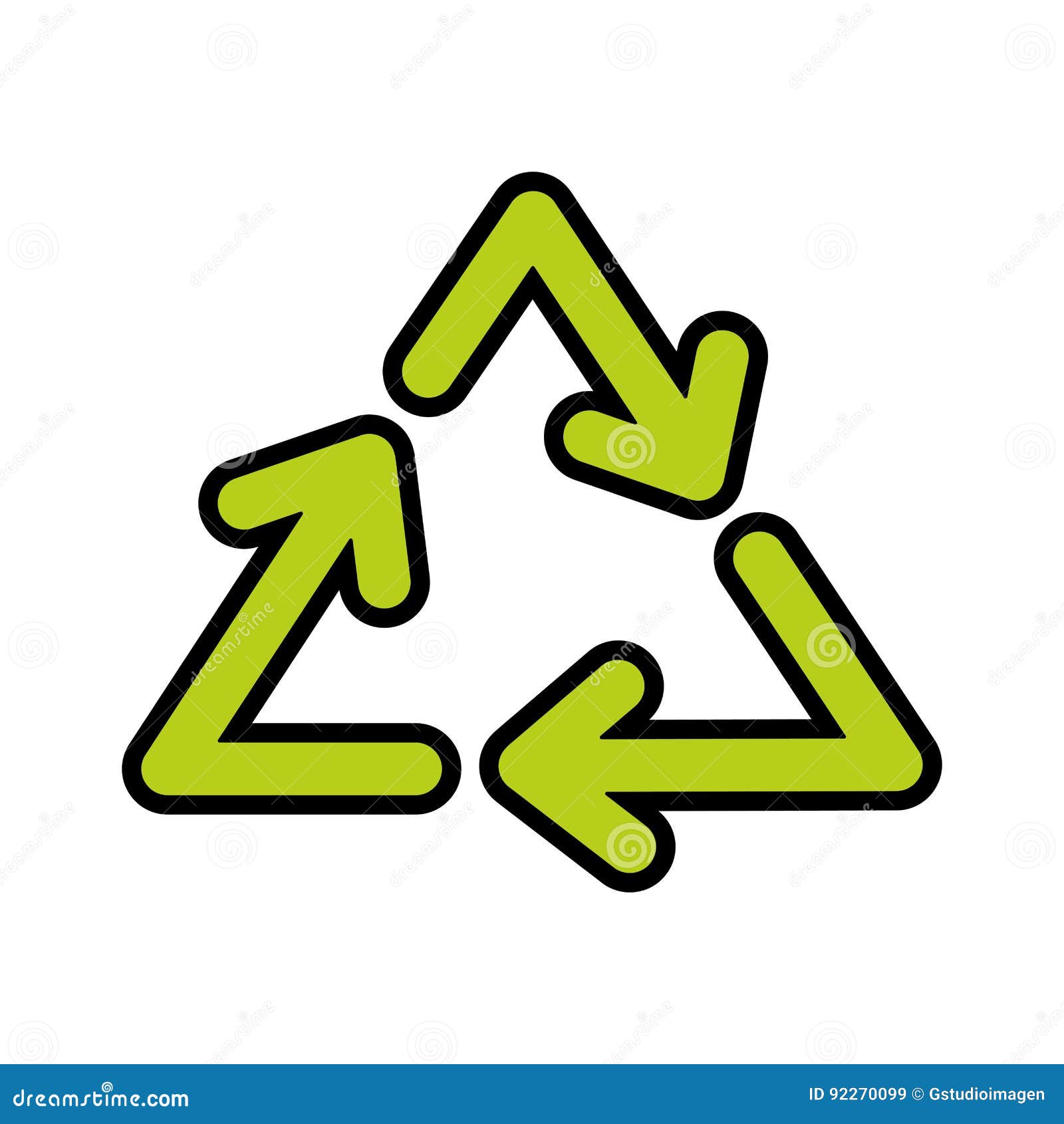 Recycle arrows symbol stock vector. Illustration of concept - 92270099