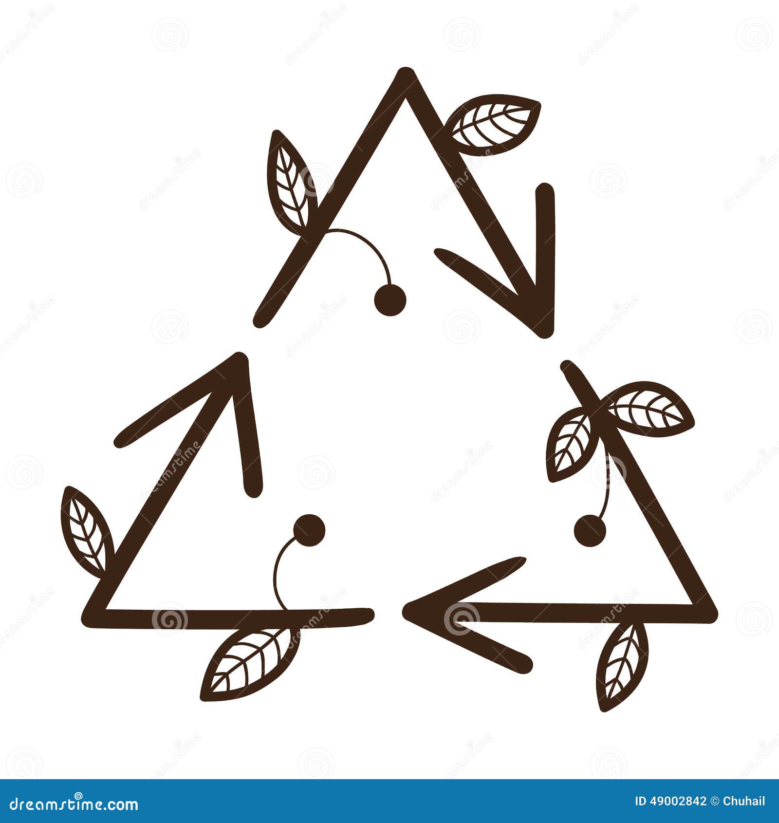 Recycle Arrows in Triangle Shape. Stock Vector - Illustration of ...