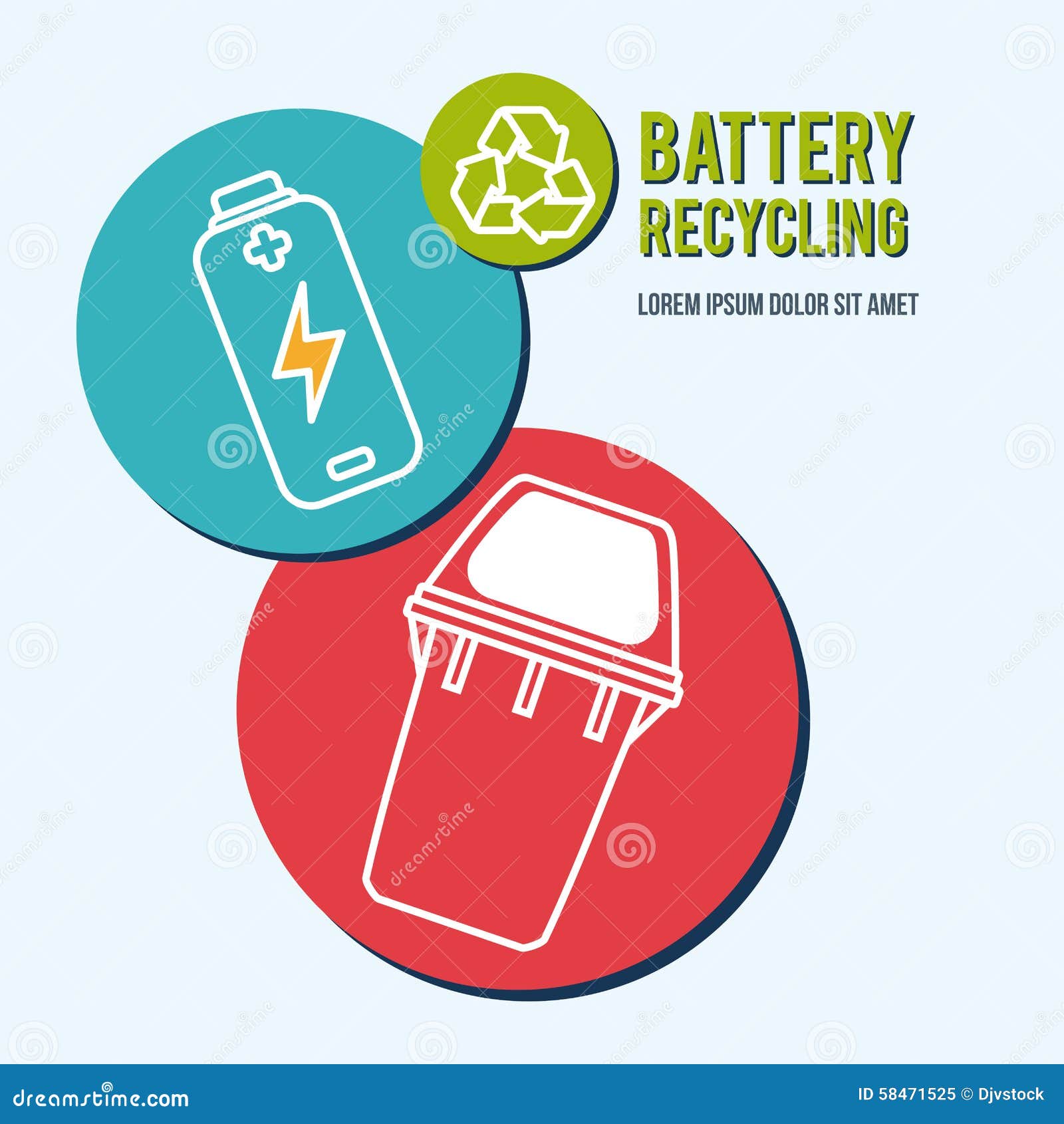 Recycle battery design. stock vector. Illustration of powerful - 58471525