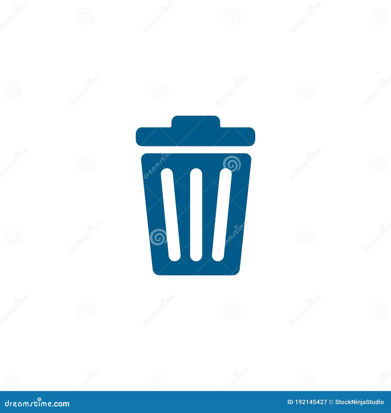 Recycle Bin Blue Icon on White Background. Blue Flat Style Vector ...