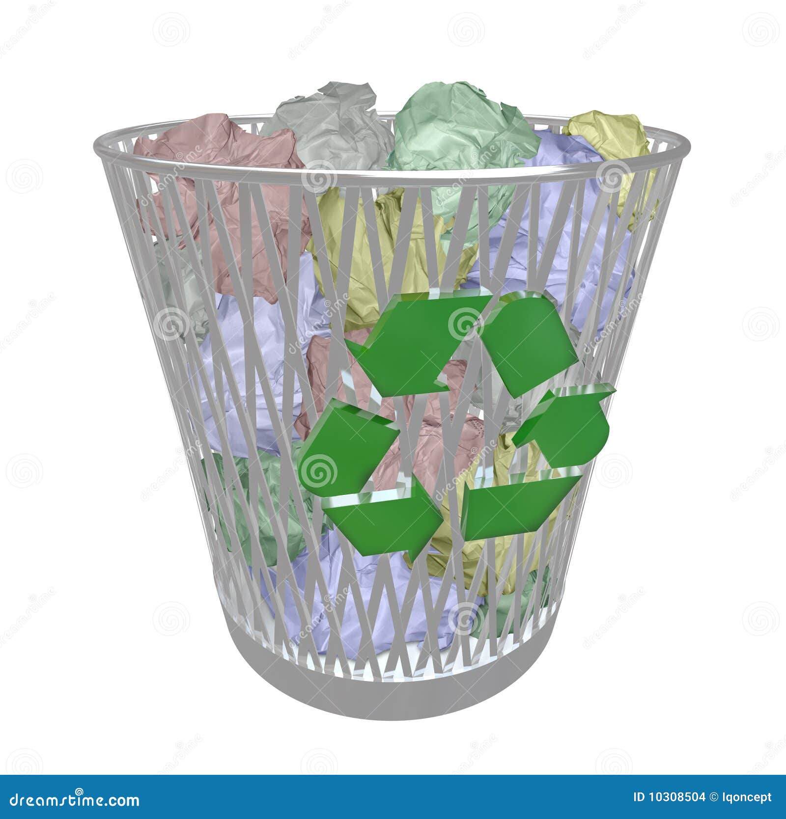 Recycle Bin - Colored Paper Stock Illustration - Illustration of litter ...