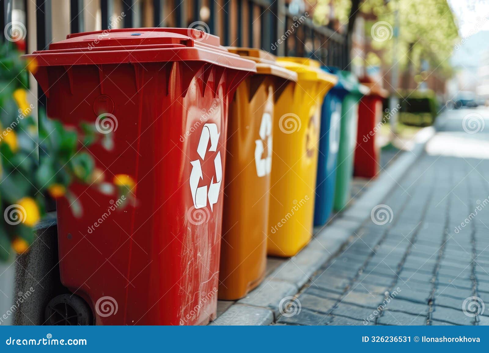 Recycle Bin Container Outdoors, Sorting Garbage, Enjoying Zero Waste ...