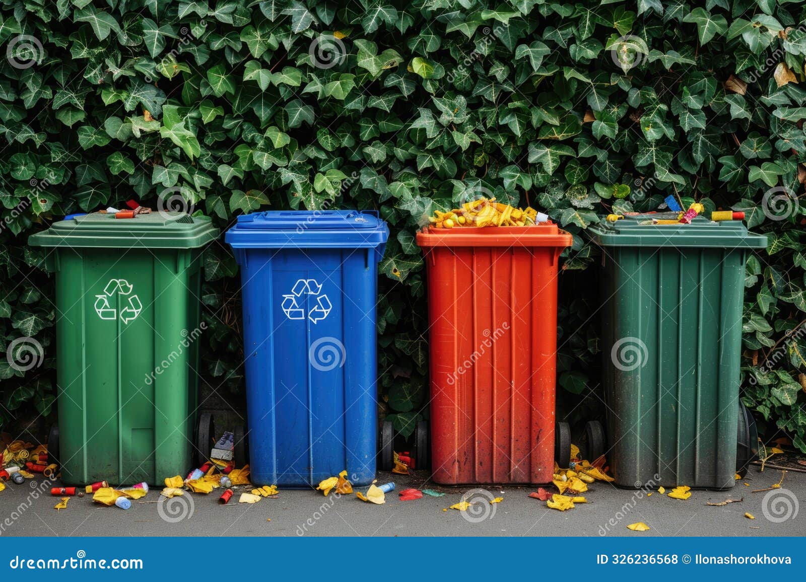 Recycle Bin Container Outdoors, Sorting Garbage, Enjoying Zero Waste ...