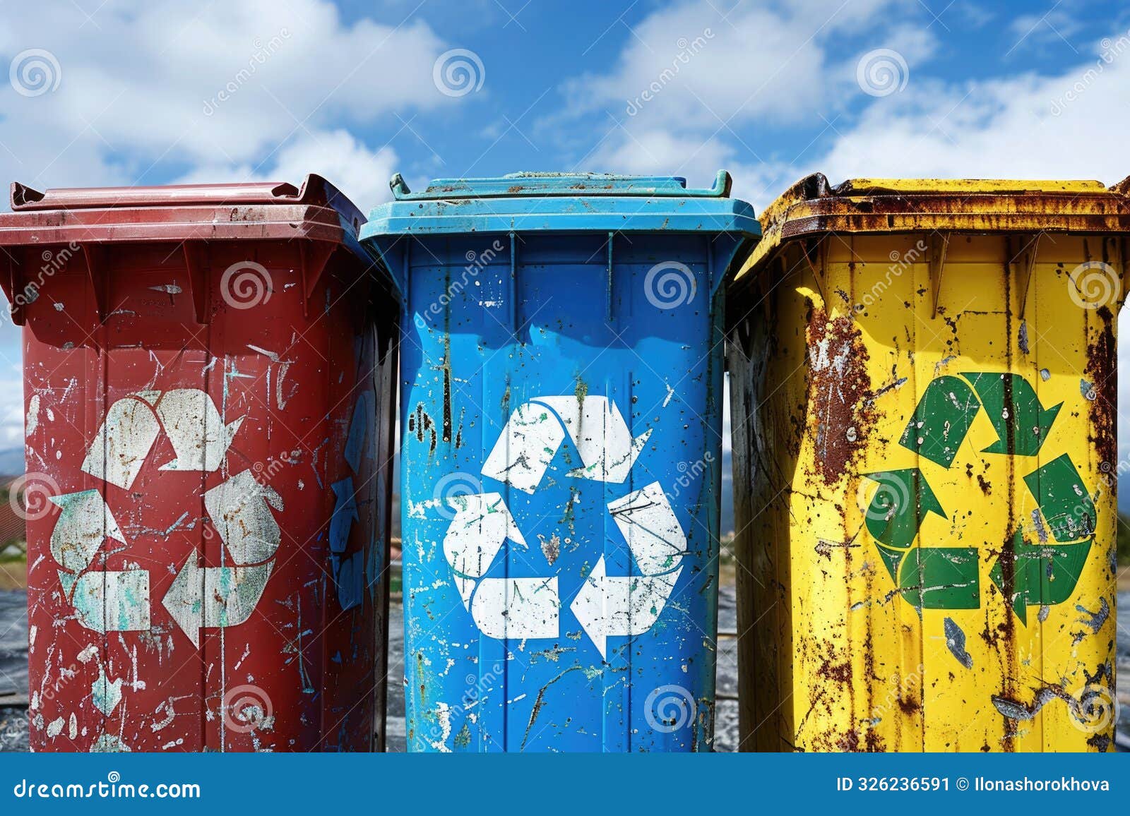 Recycle Bin Container Outdoors, Sorting Garbage, Enjoying Zero Waste ...