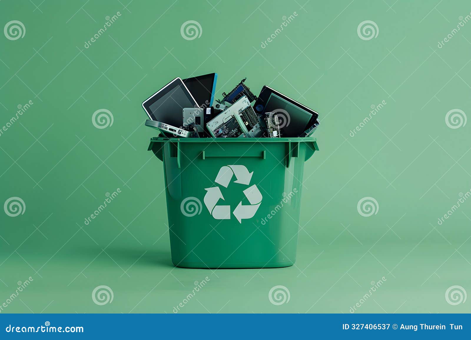 A Recycle Bin Filled with E Wastes, a Concept for E Waste Management ...