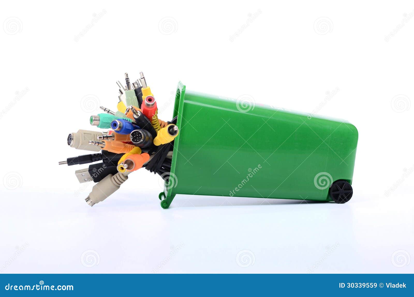 Recycle Bin Filled with Electronic Waste Stock Image - Image of monitor ...