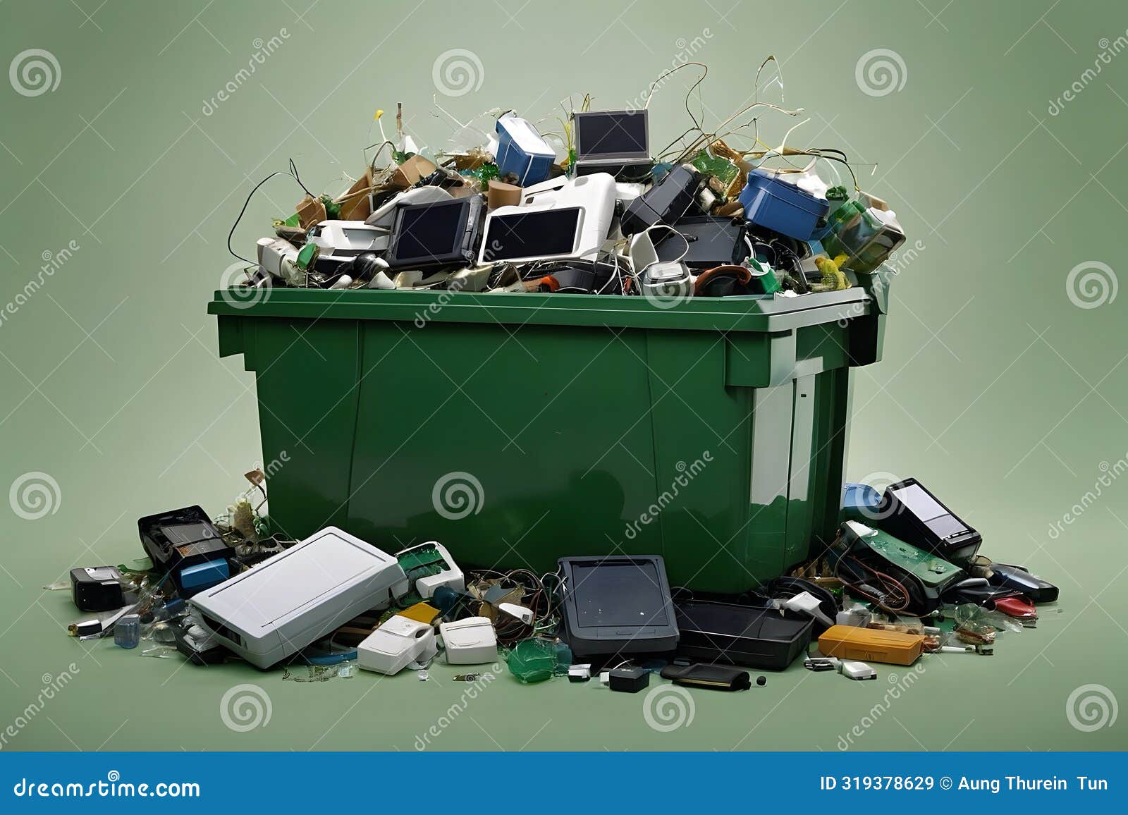 A Recycle Bin Full of E Waste As a Concept of E Waste Management Stock ...