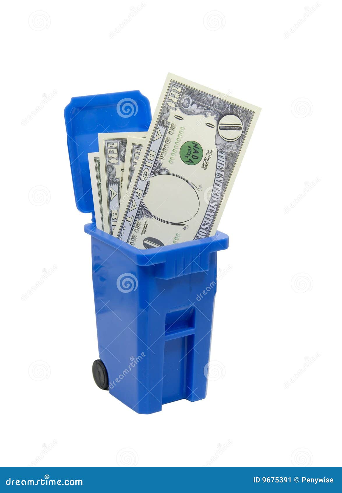 Recycle Bin Full of No Money Stock Image - Image of purchase, monies ...