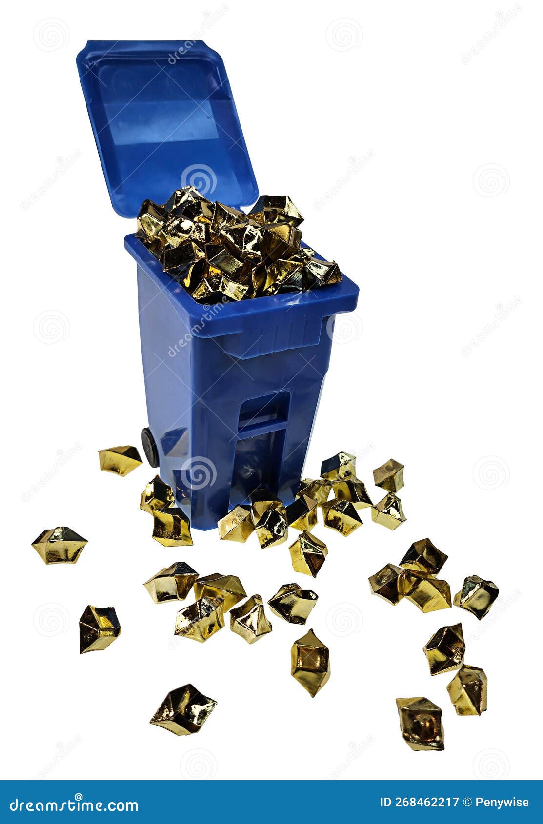 Recycle Bin and gold stock image. Image of dispose, nuggets - 268462217