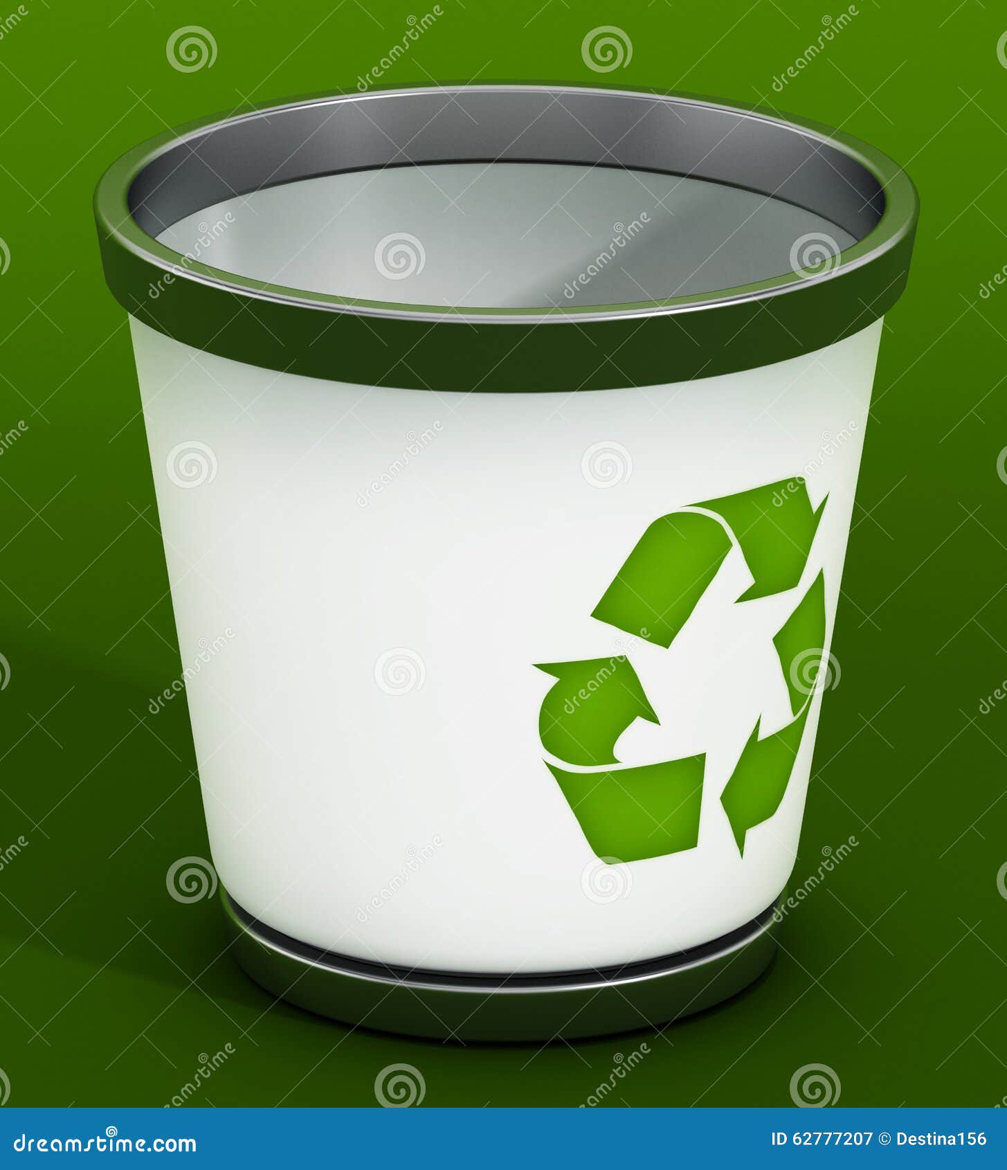 Recycle Bin on Green Background Stock Illustration - Illustration of ...