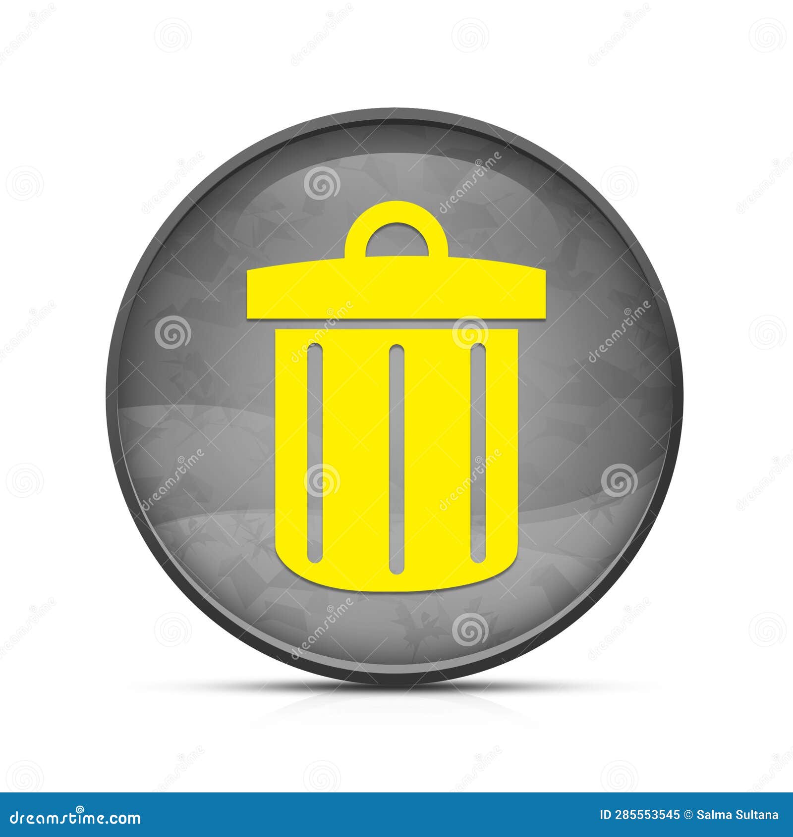 Recycle Bin Icon on Classy Splash Black Round Button Illustration Stock ...