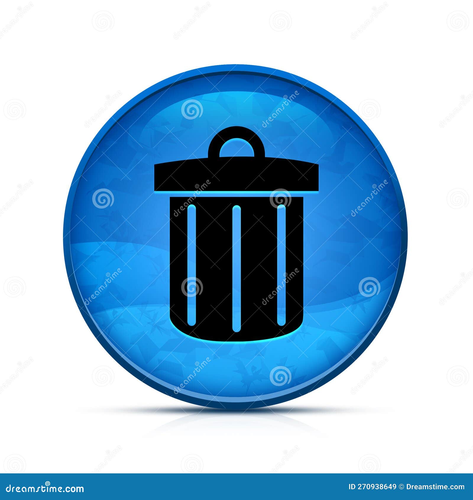 Recycle Bin Icon on Classy Splash Blue Round Button Illustration Stock ...