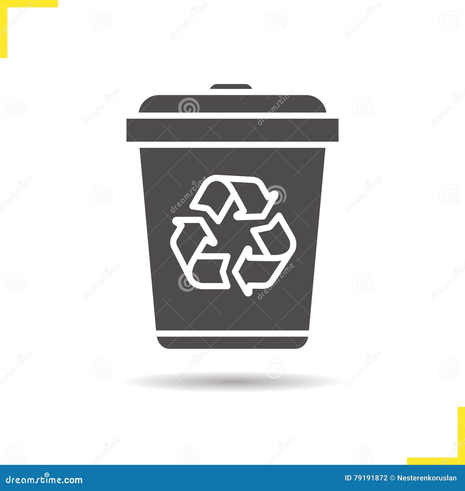 Recycle bin icon stock vector. Illustration of cycle - 79191872