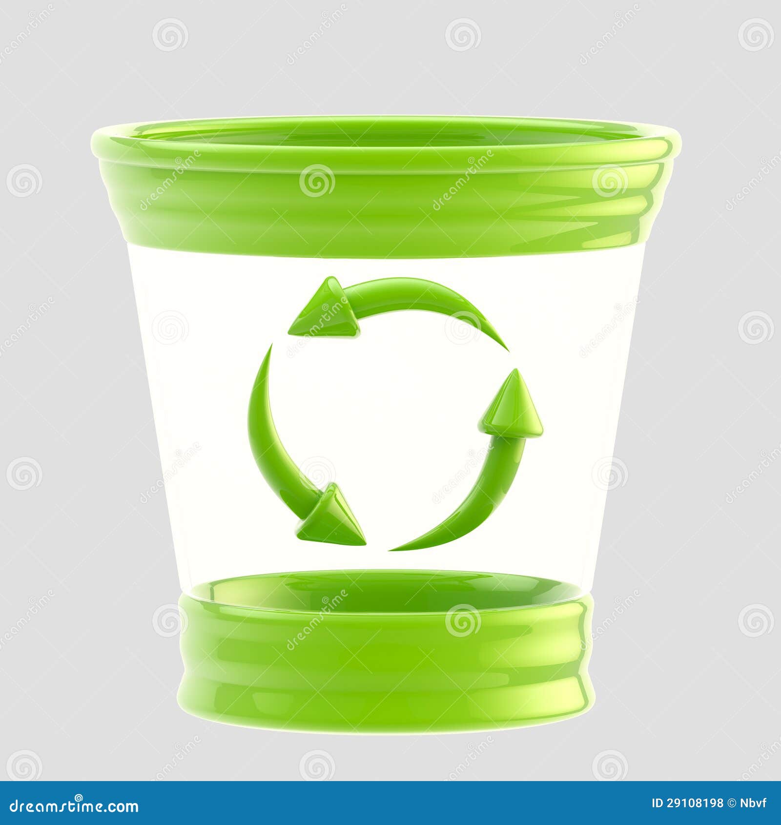 Recycle Bin Icon Made of Glass and Plastic Stock Illustration ...