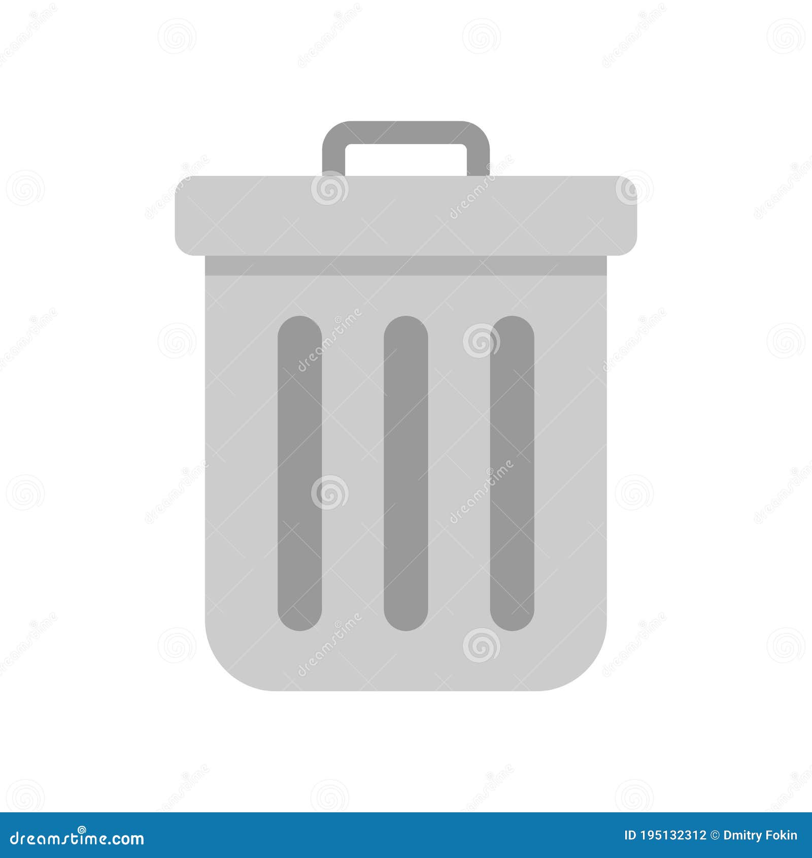 Flat Trash Can Icon