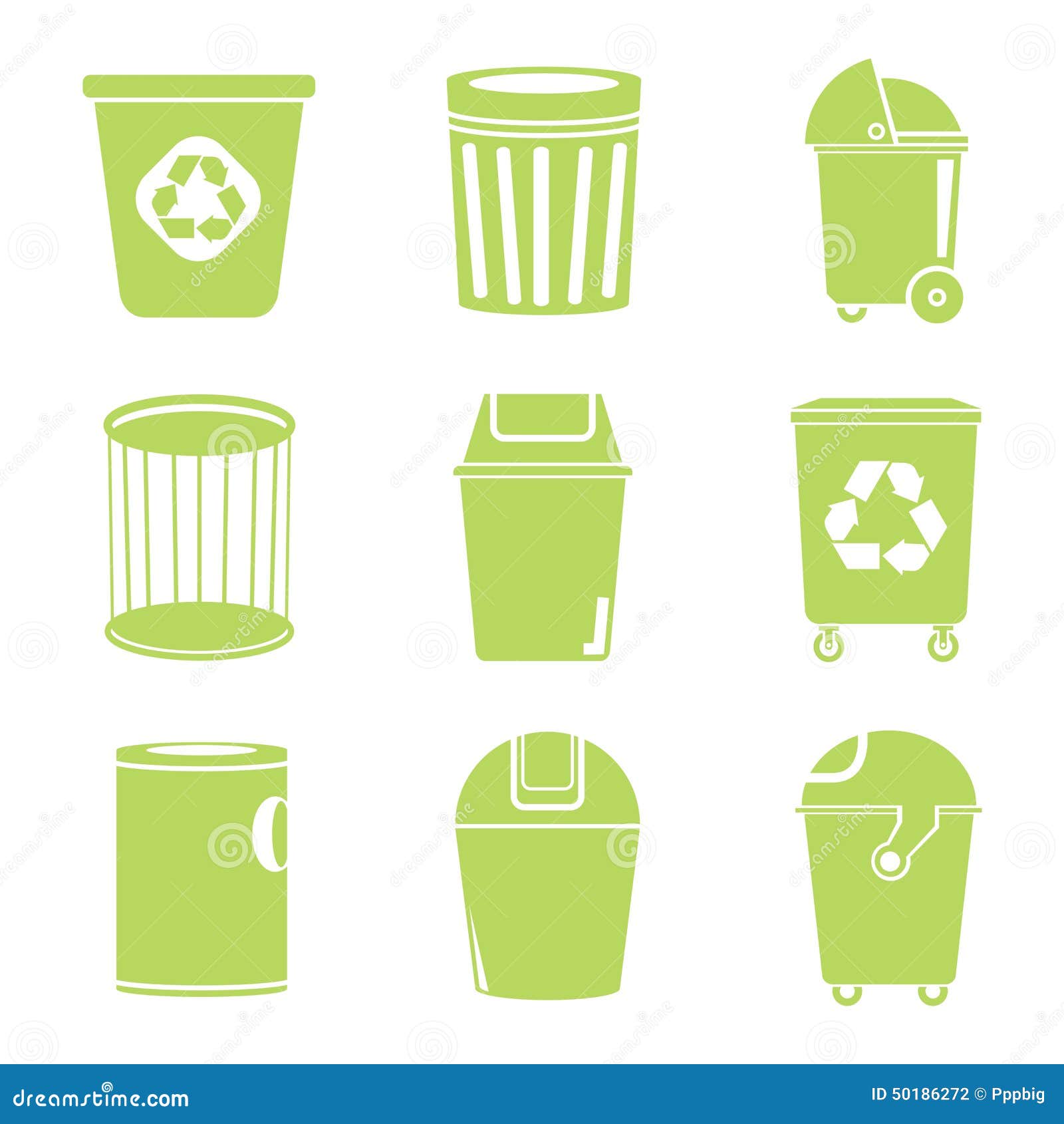 Recycle bin icons stock illustration. Illustration of recycling - 50186272