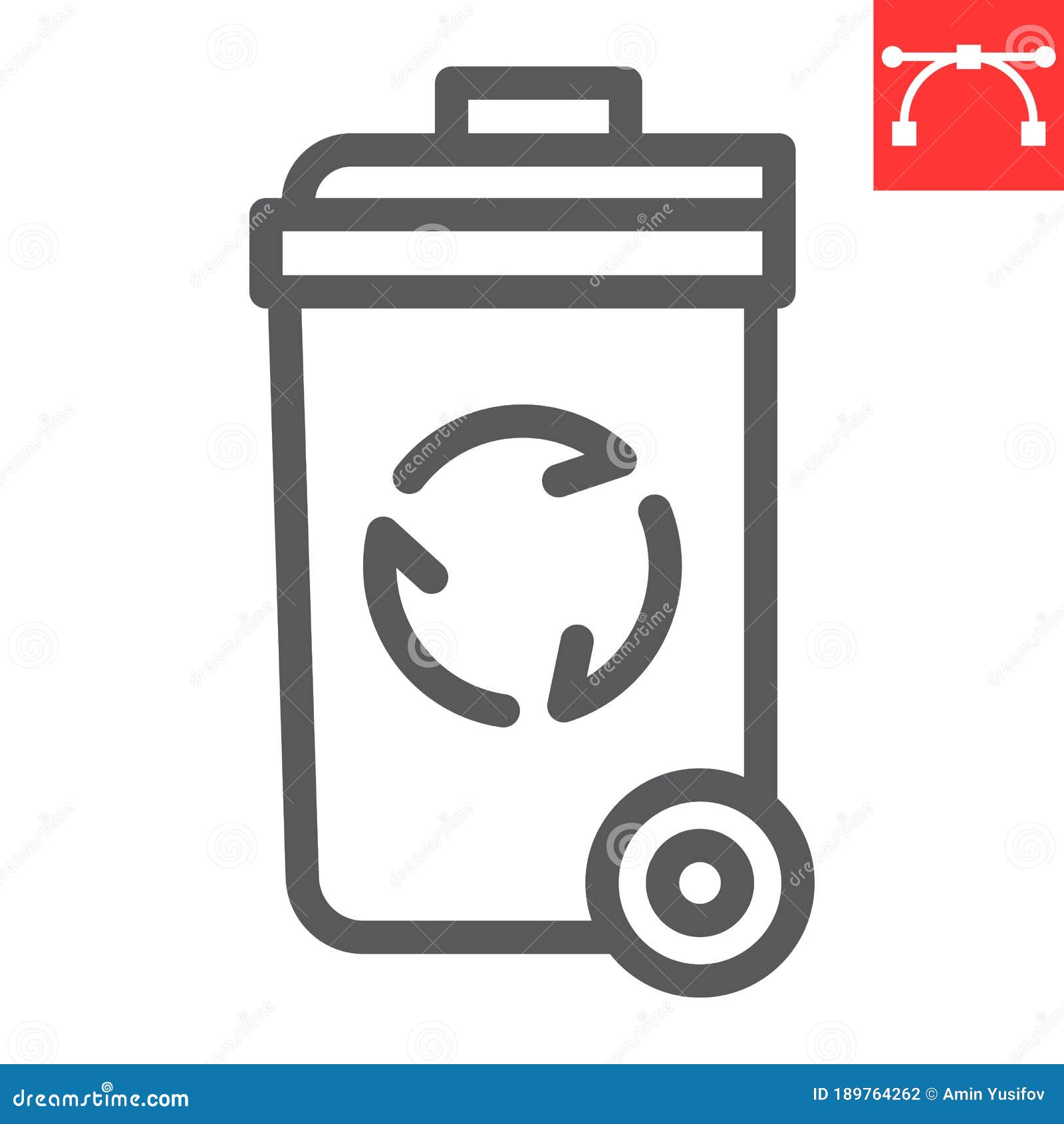 Recycle Bin Line Icon, Garbage and Ecology, Trash Bin Sign Vector ...