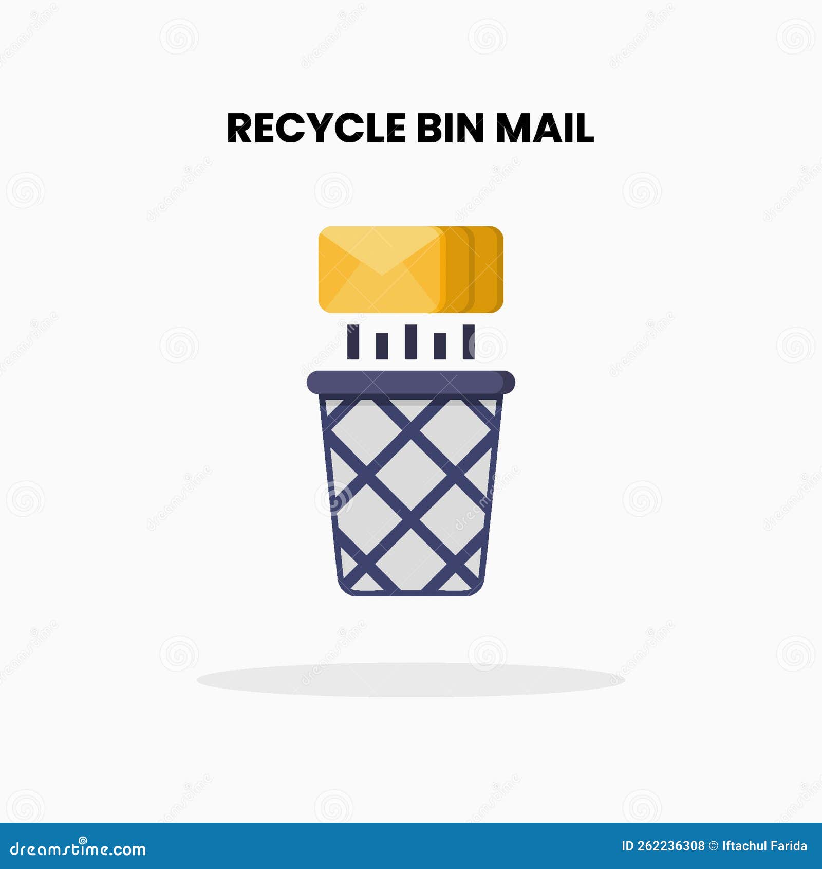 Recycle Bin Mail Flat Icon. Stock Vector - Illustration of office ...