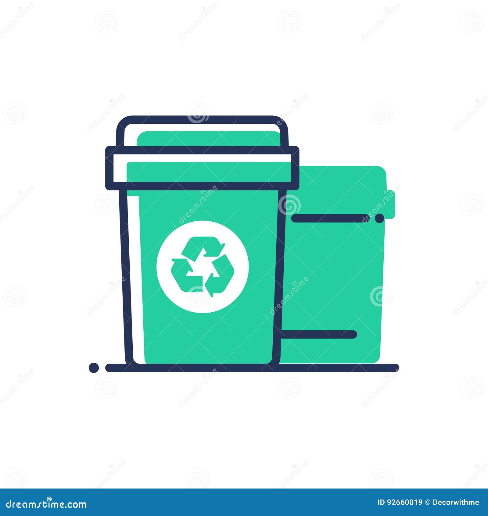 Recycle Bin - Modern Vector Single Line Icon Stock Vector ...