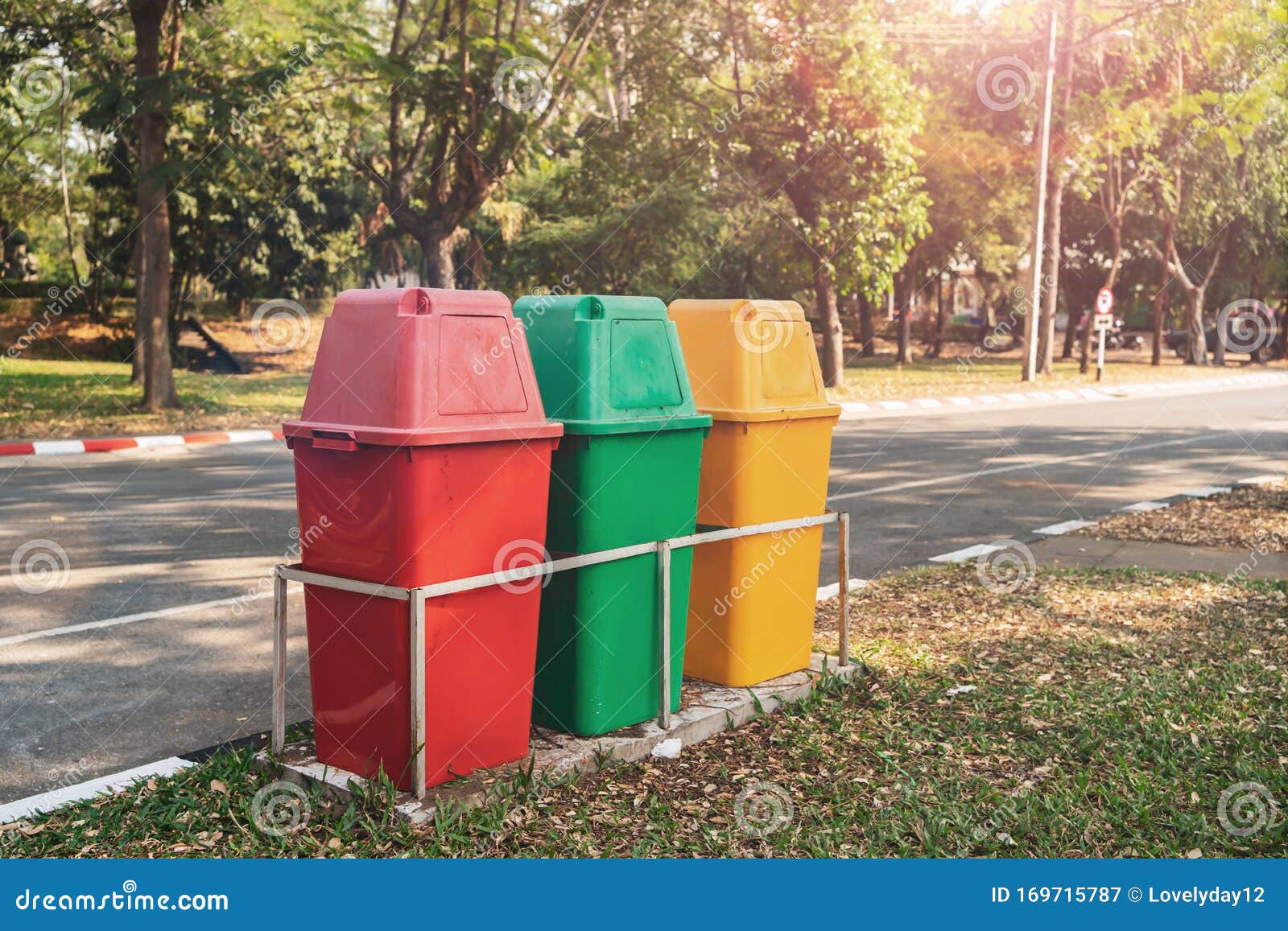 Recycle Bin at Park for Cleaning Stock Image - Image of recycling ...
