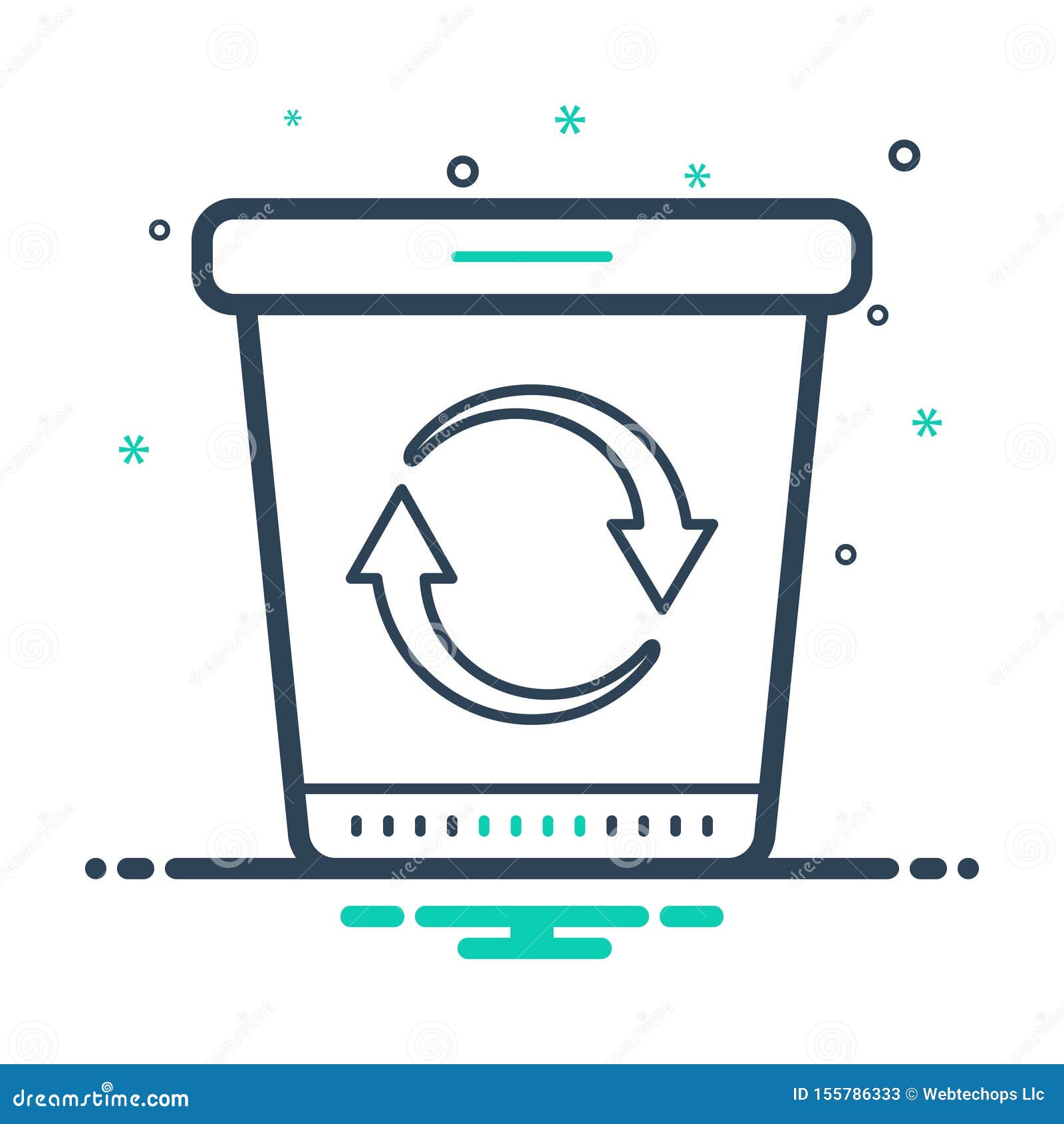 Black Mix Icon for Recycle Bin, Clean and Mobile Stock Vector ...
