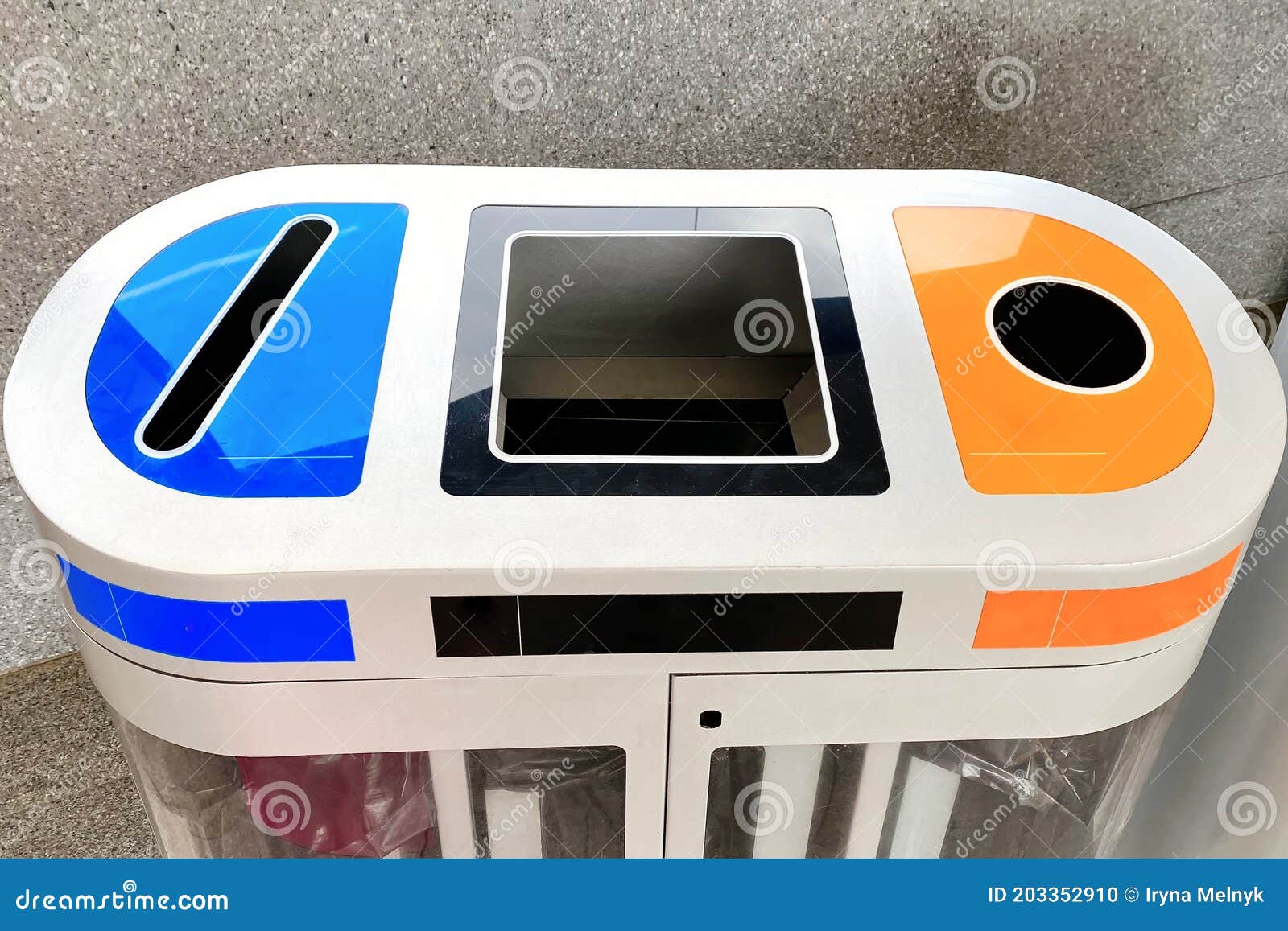 Recycle Bins in the Bus Stop Stock Photo - Image of plastic, dustbin ...