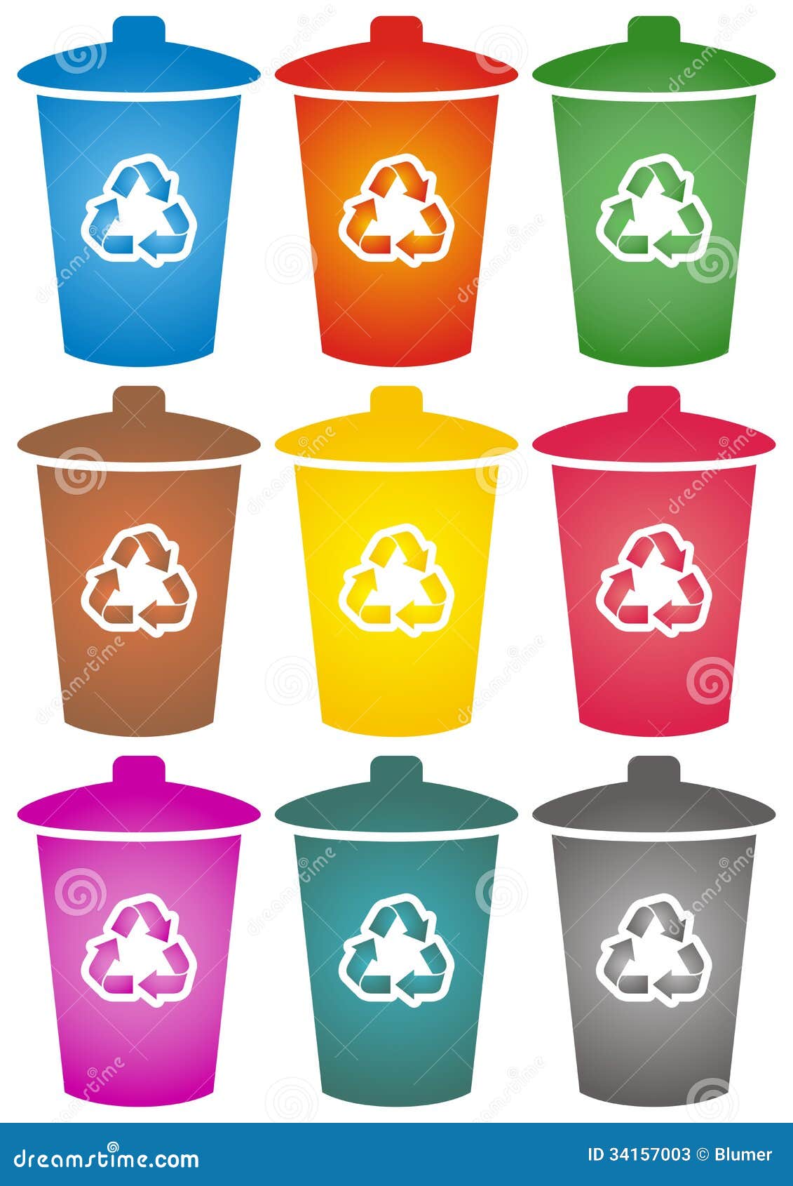 Recycle bins icons stock vector. Illustration of organic - 34157003
