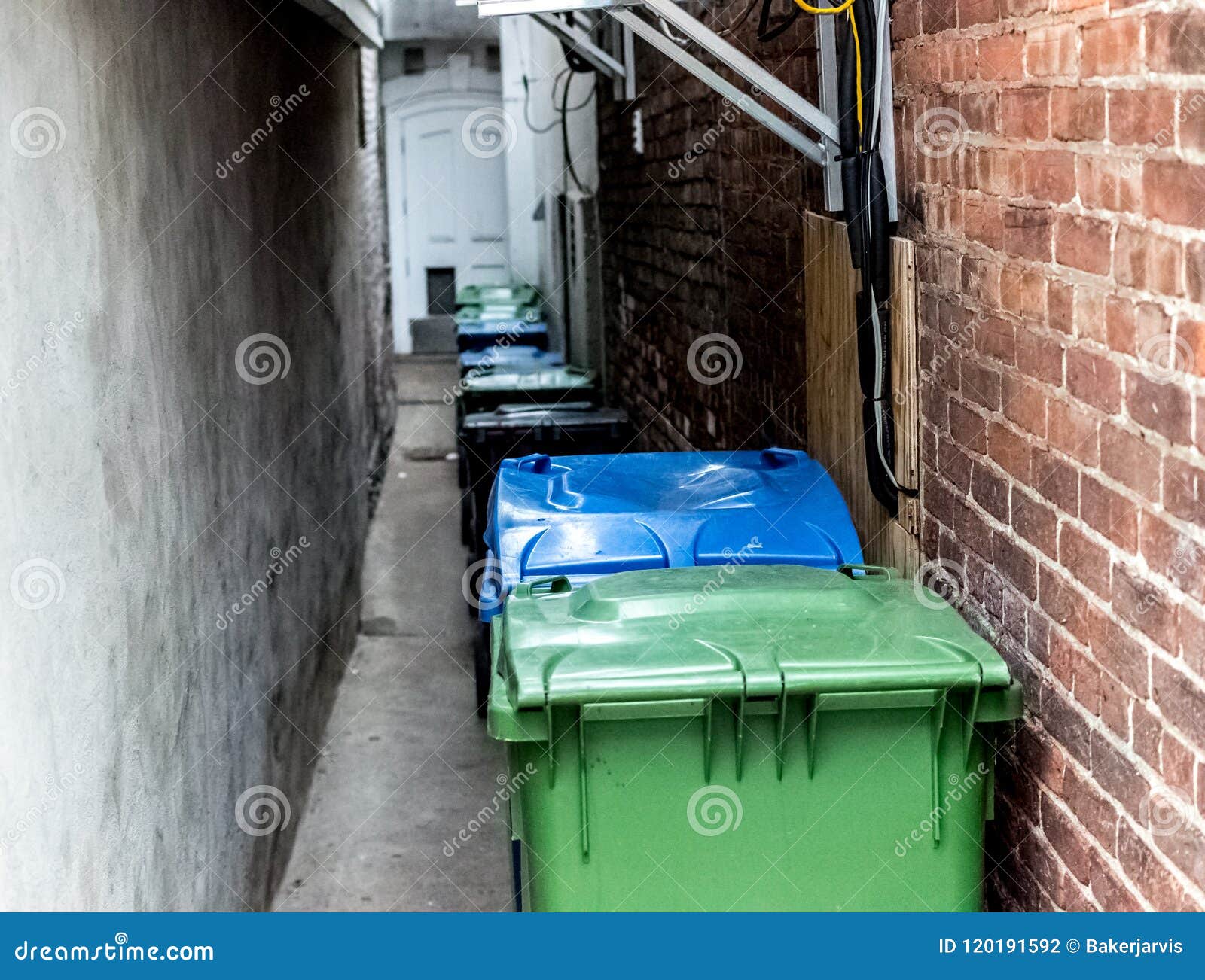 Recycle Bins in Quebec City Downtown Stock Photo - Image of metal, side ...
