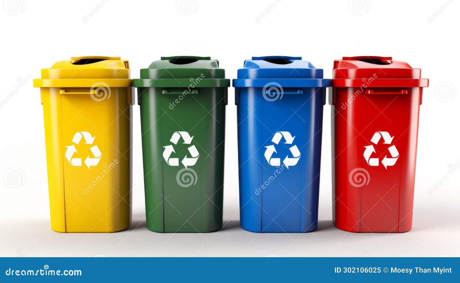 Recycle Bins: Types, Colors and How it Helps the Environment Stock ...