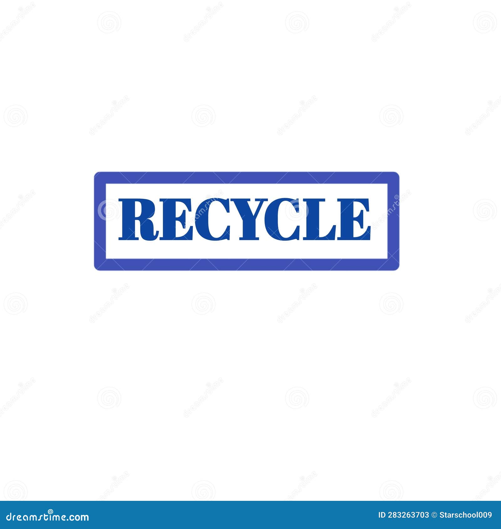 RECYCLE Blue Text with White. Stock Illustration - Illustration of ...