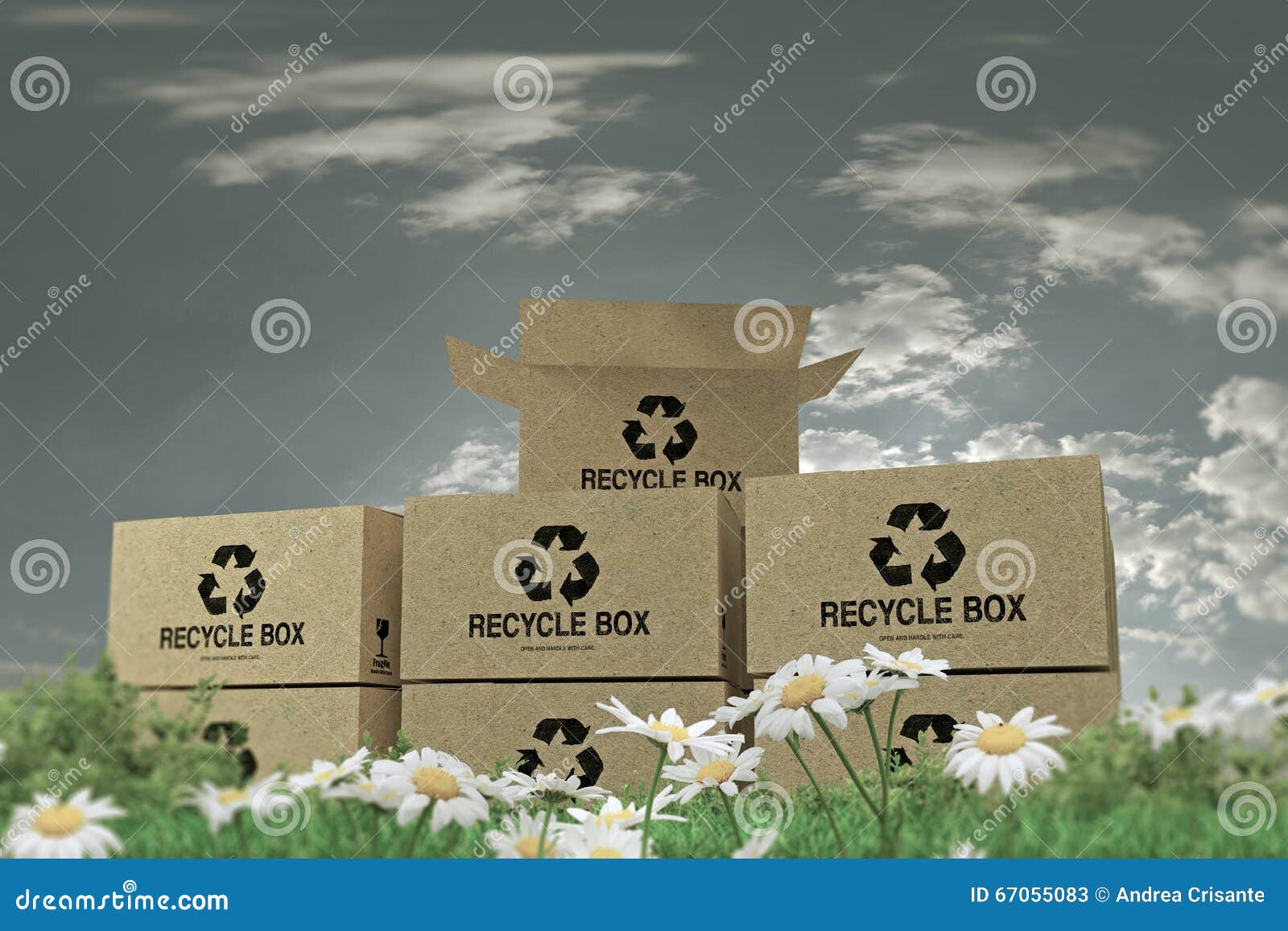 Recycle boxes stock illustration. Illustration of environment - 67055083