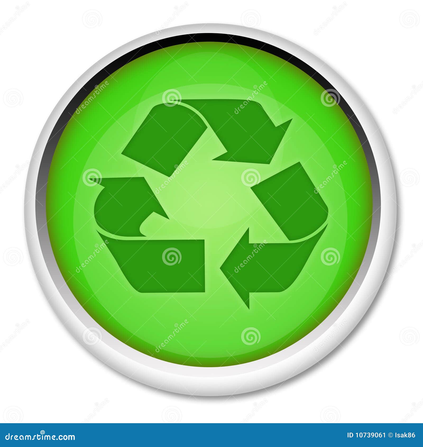 Recycle button stock illustration. Illustration of environmental - 10739061
