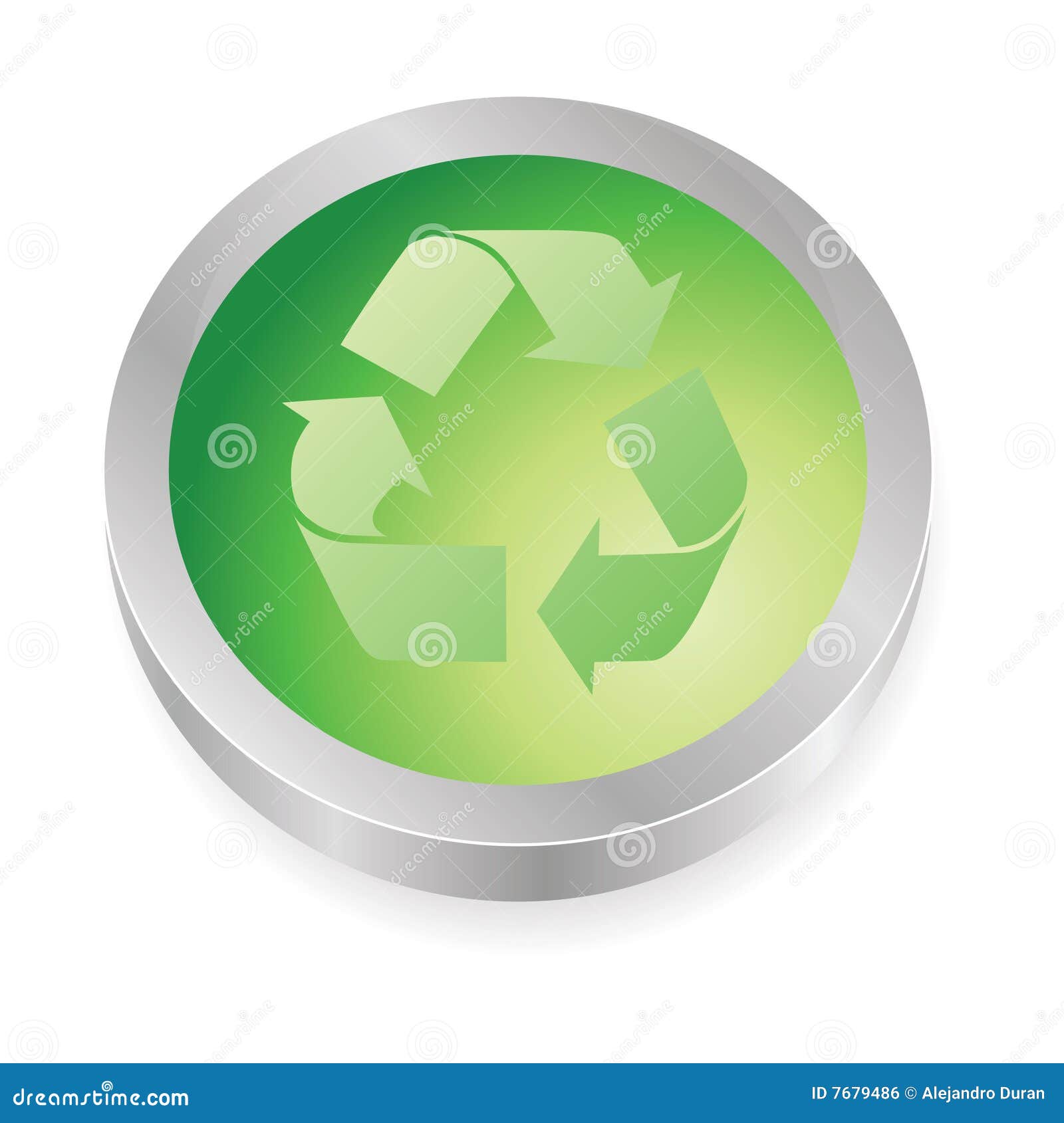 Recycle button stock vector. Illustration of glass, element - 7679486